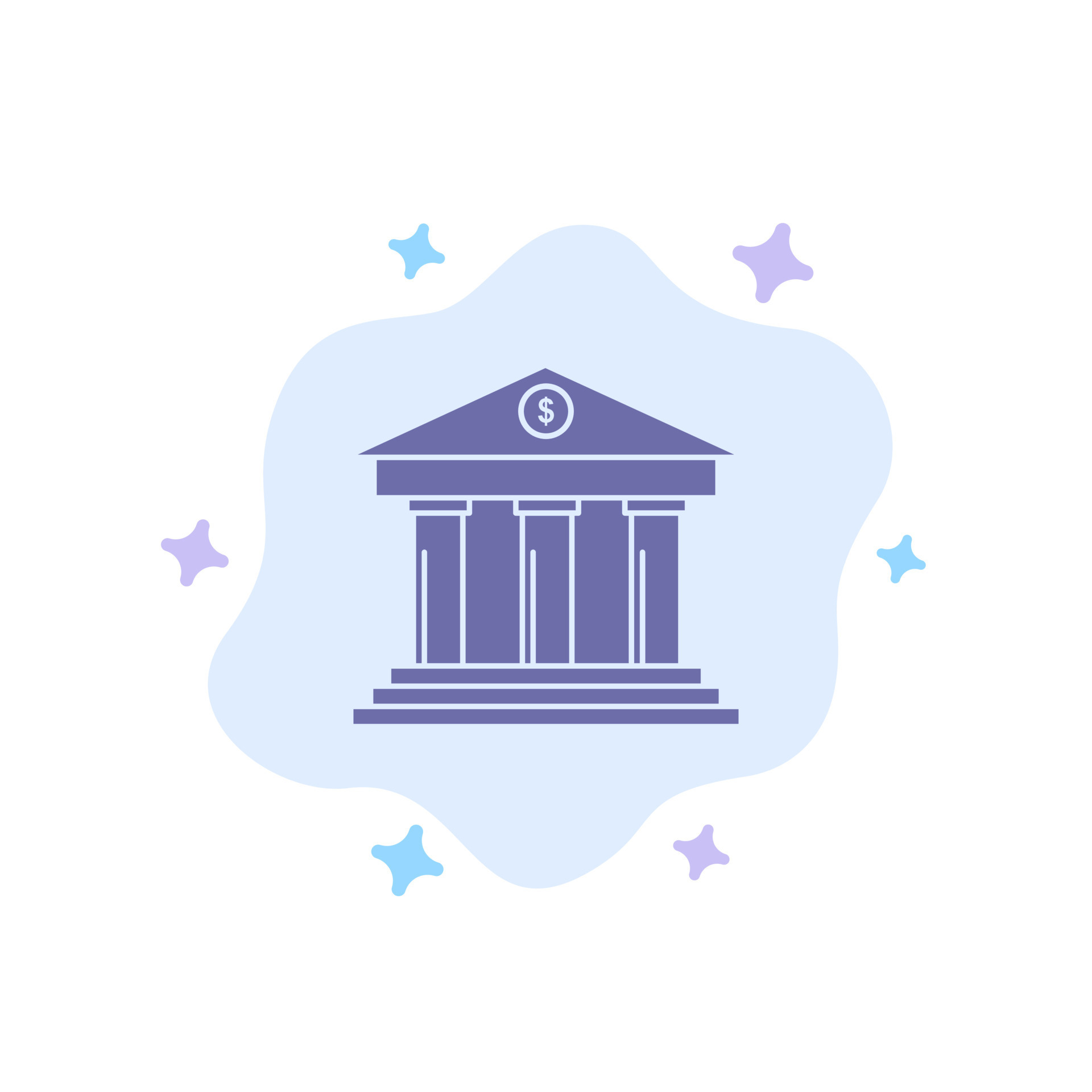 Bank Business Finance Building Money Blue Icon on Abstract Cloud ... Bank Business Finance Building Money Blue Icon on Abstract Cloud ...