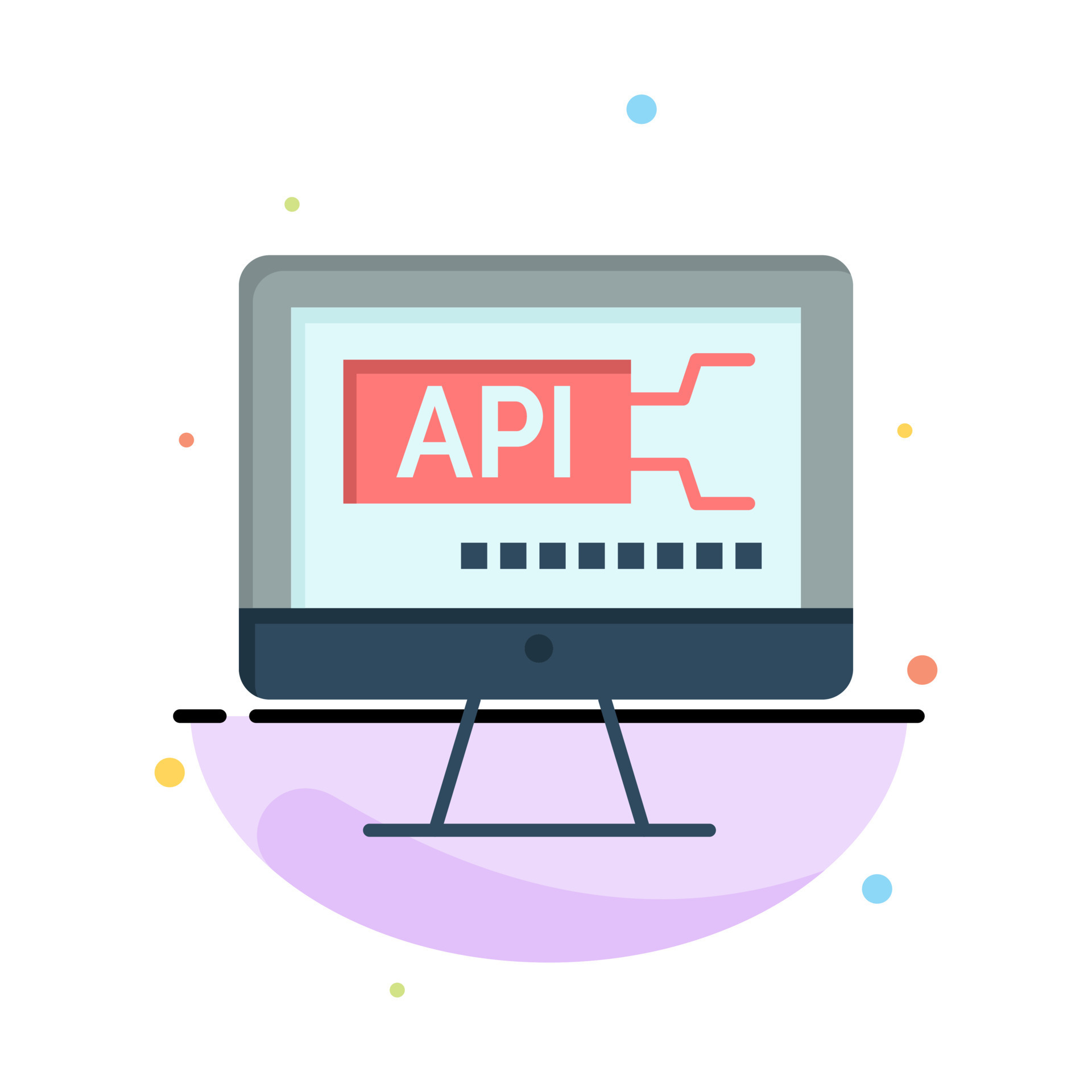 Computer Code Coding Education Abstract Flat Color Icon Template