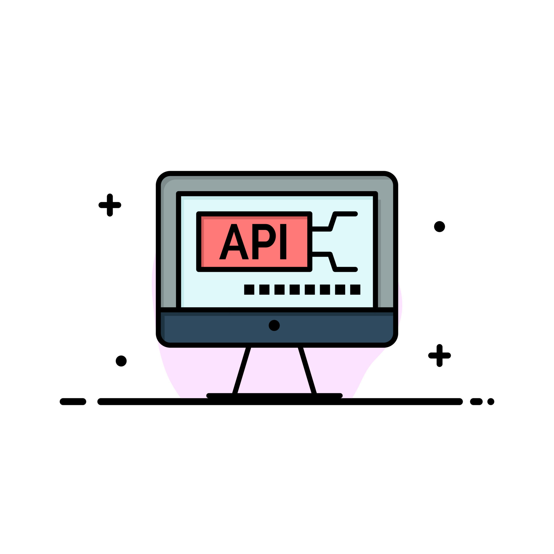 Computer Code Coding Education Business Flat Line Filled Icon Vector Banner Template 18012376