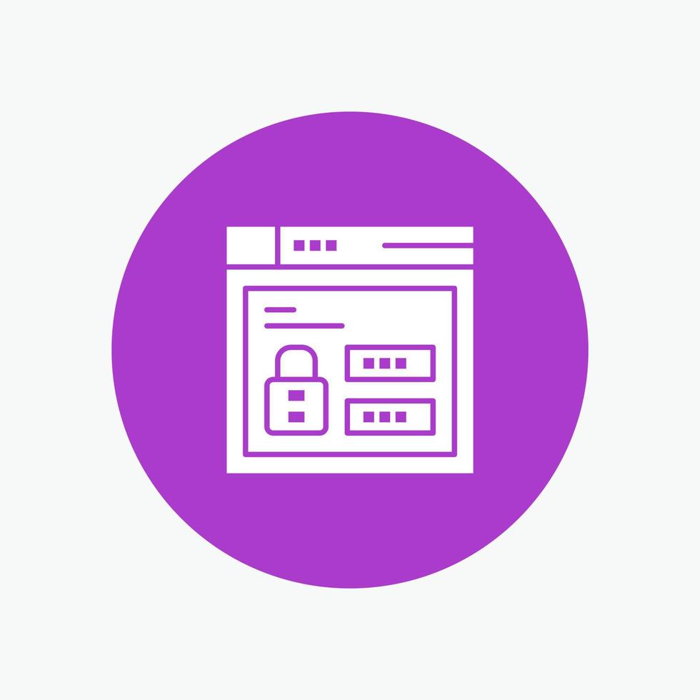 Browser Web Lock Code white glyph icon 18012743 Vector Art at Vecteezy