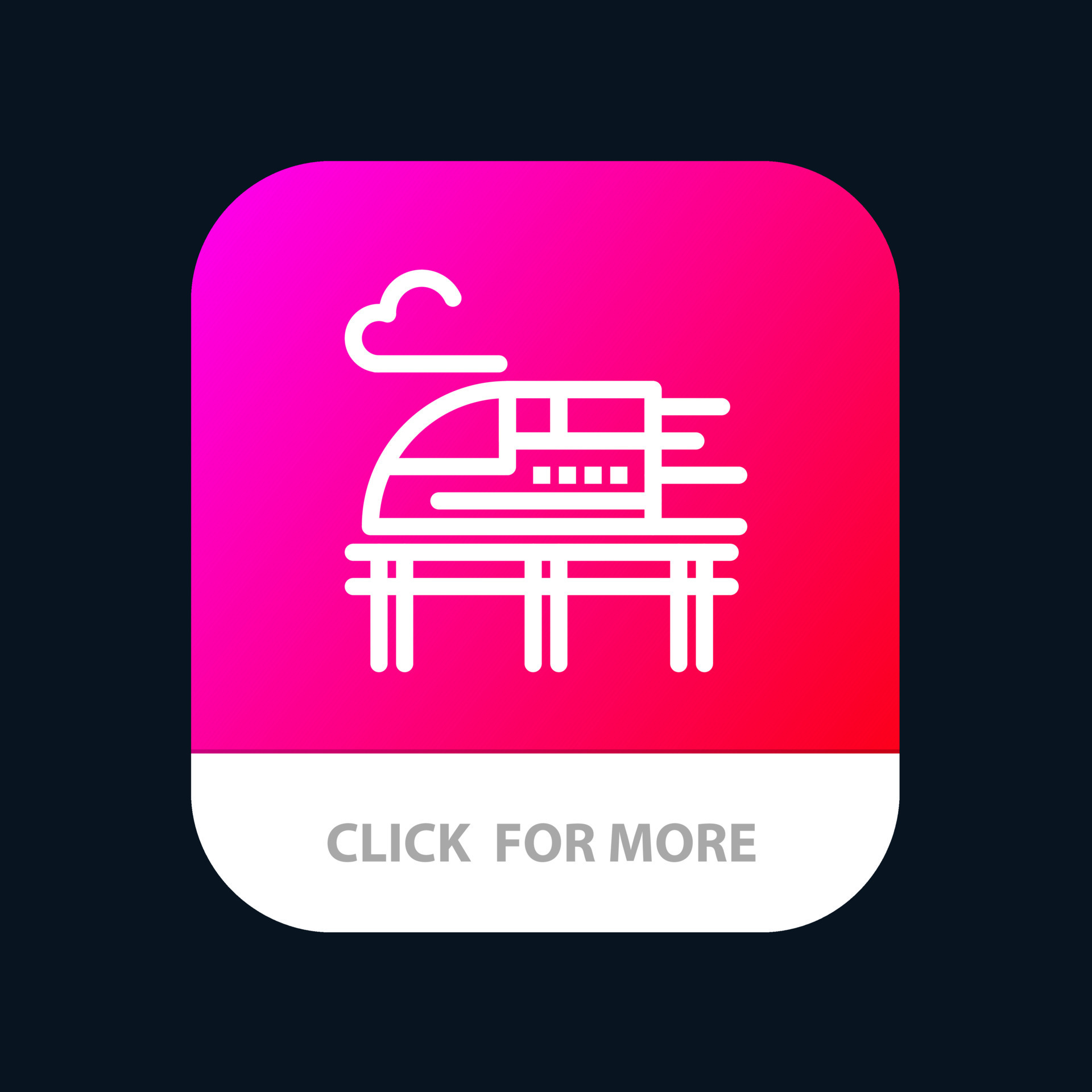 Train Bullet Transport Mobile App Button Android And Ios Line Version 18013471 Vector Art At