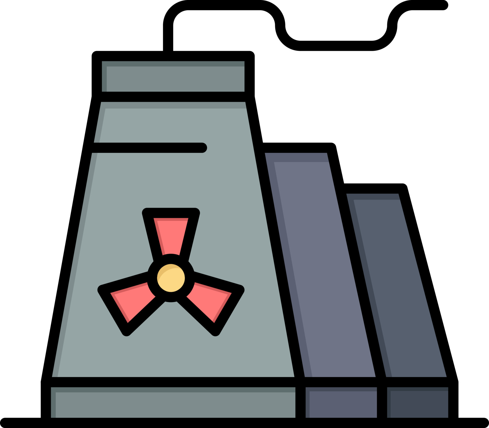 Building Construction Factory Industry Flat Color Icon Vector Icon Banner Template 18013719