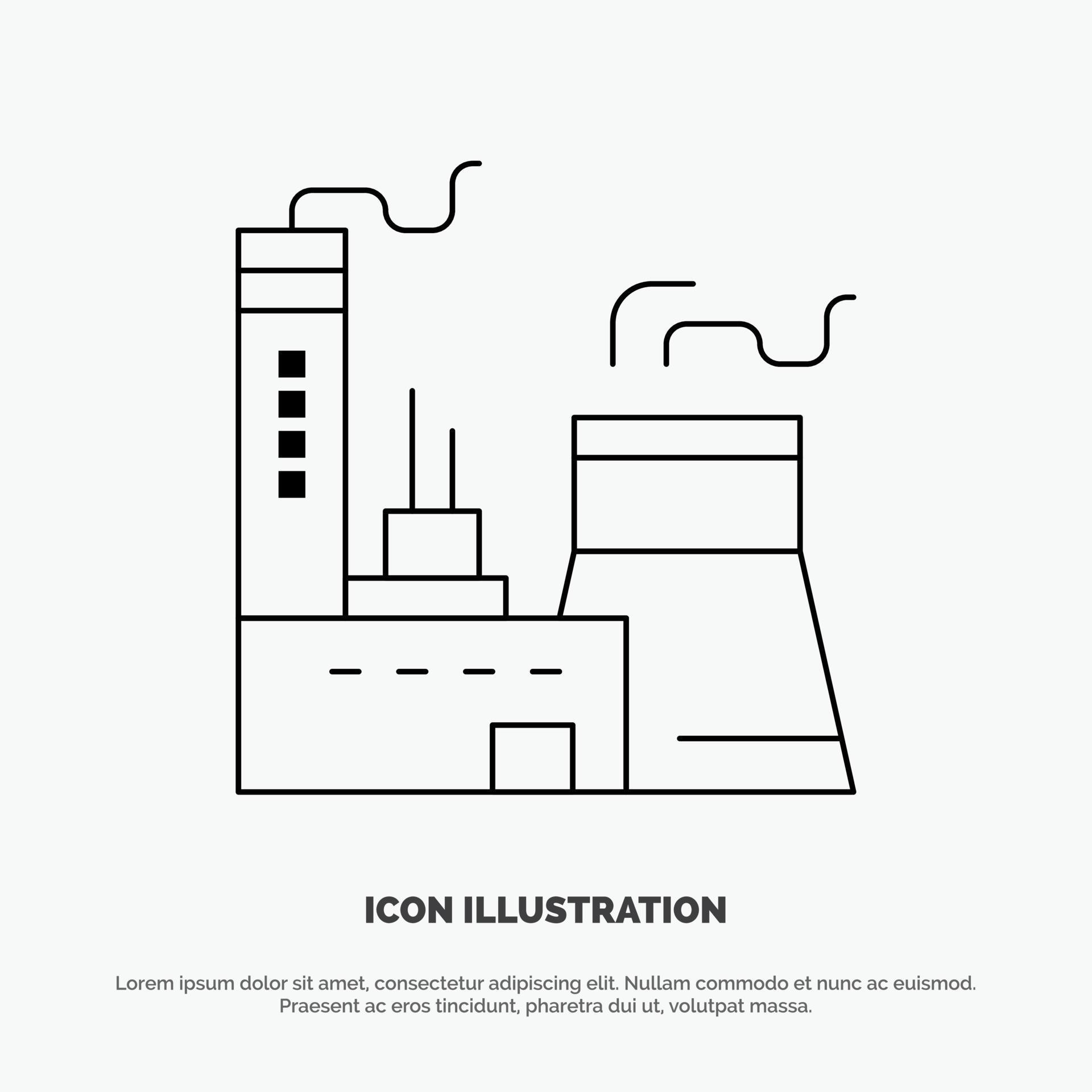 Building Construction Factory Industry Line Icon Vector 18013758 Vector Art At Vecteezy
