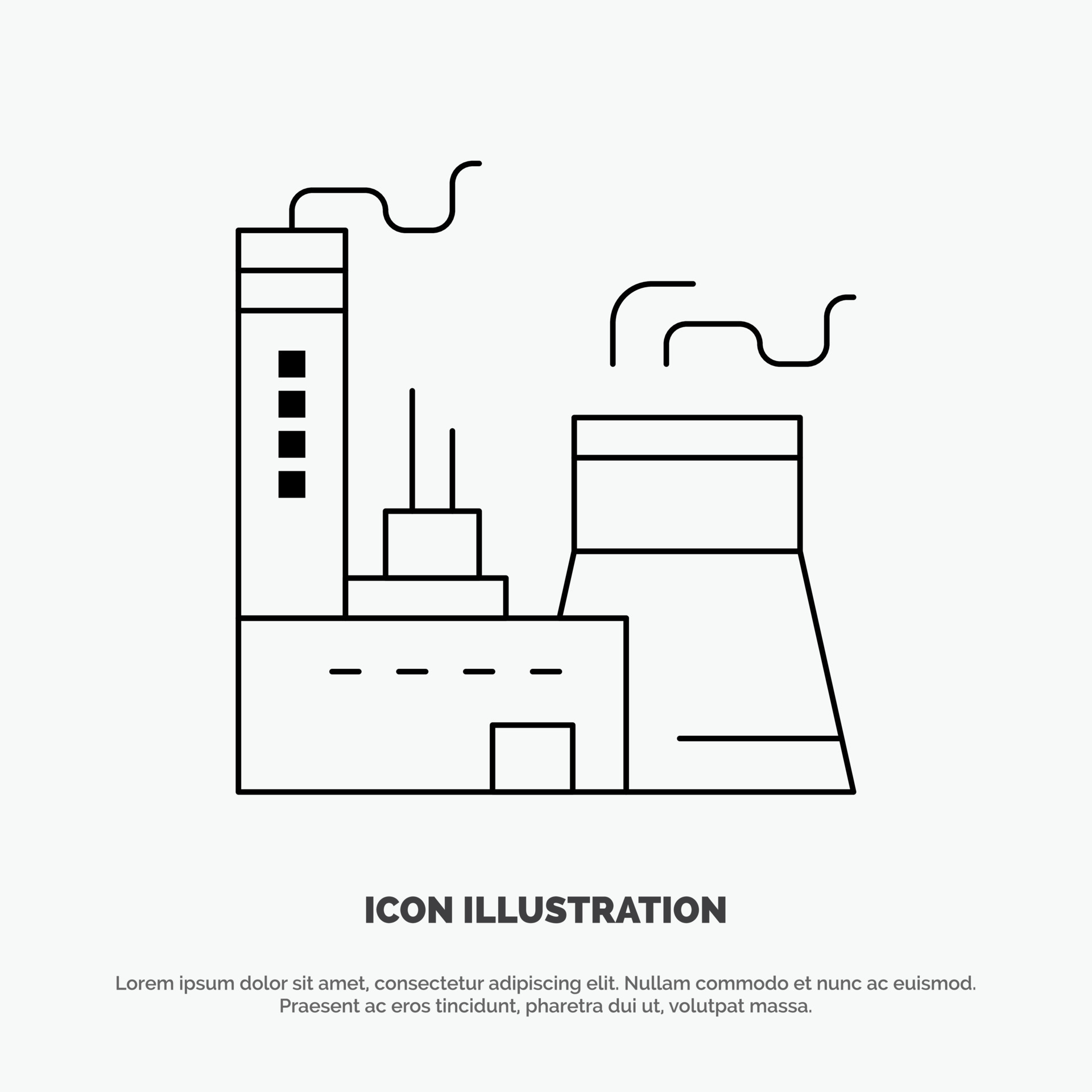 Building Construction Factory Industry Line Icon Vector 18013758 Vector Art At Vecteezy
