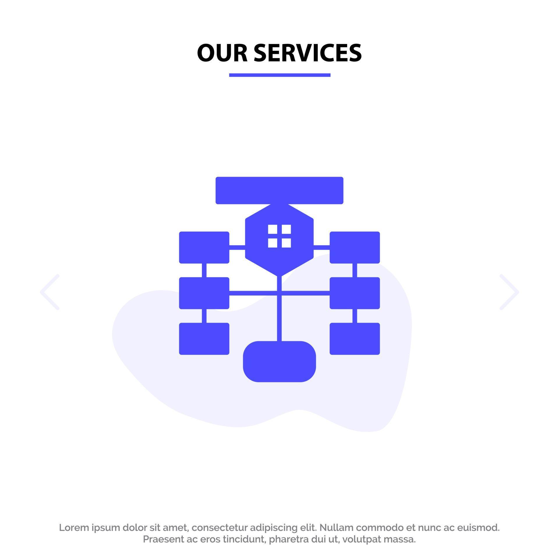Our Services Flowchart Flow Chart Data Database Solid Glyph Icon Web ...