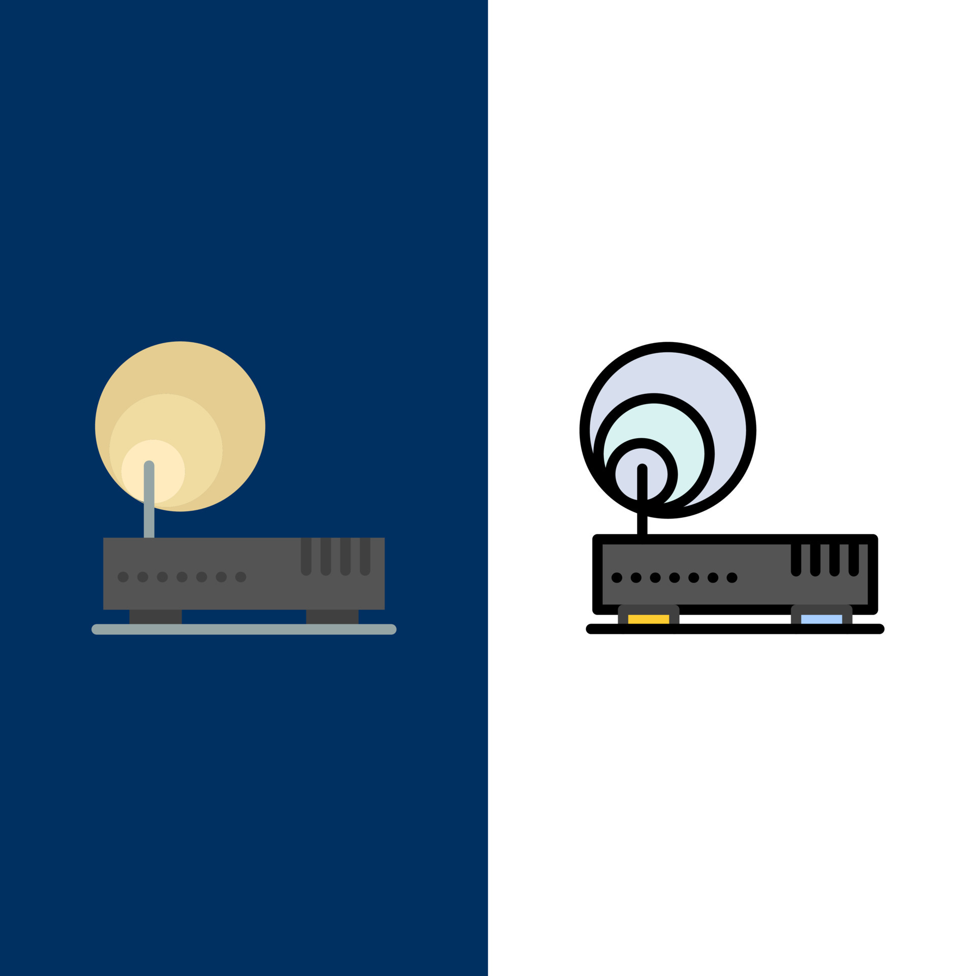 Connection Hardware Internet Network Icons Flat And Line Filled Icon