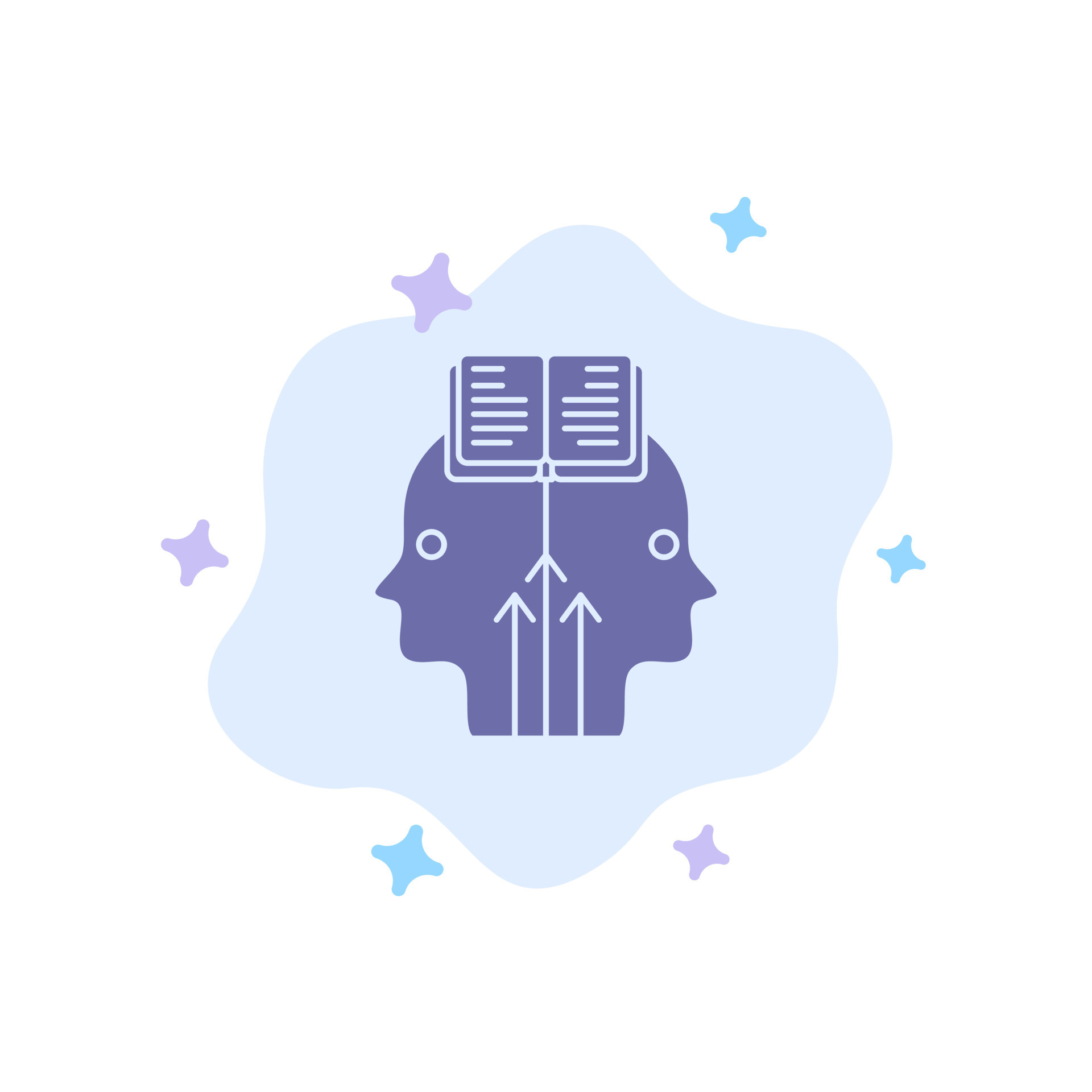 Mind Reading Programming Man Blue Icon On Abstract Cloud Background 18014121 Vector Art At Vecteezy