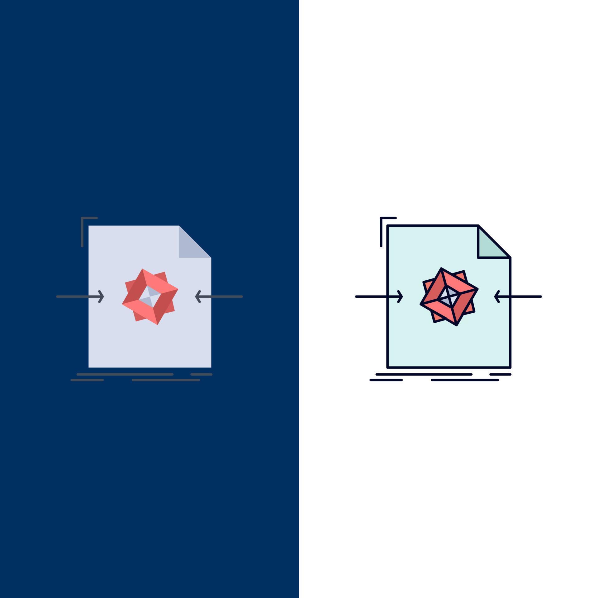 3d Document File Object Processing Flat Color Icon Vector 18014981