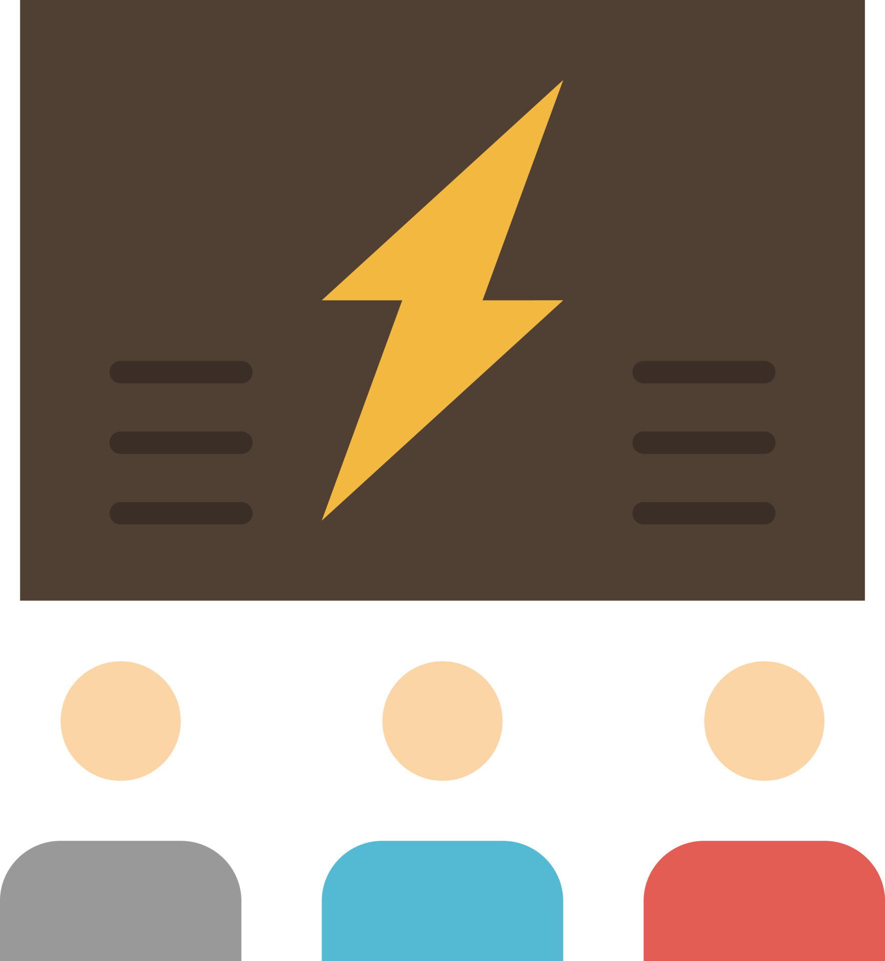 Brainstorming Group Idea Solution Team Think Thinking Flat Color Icon Vector Icon Banner