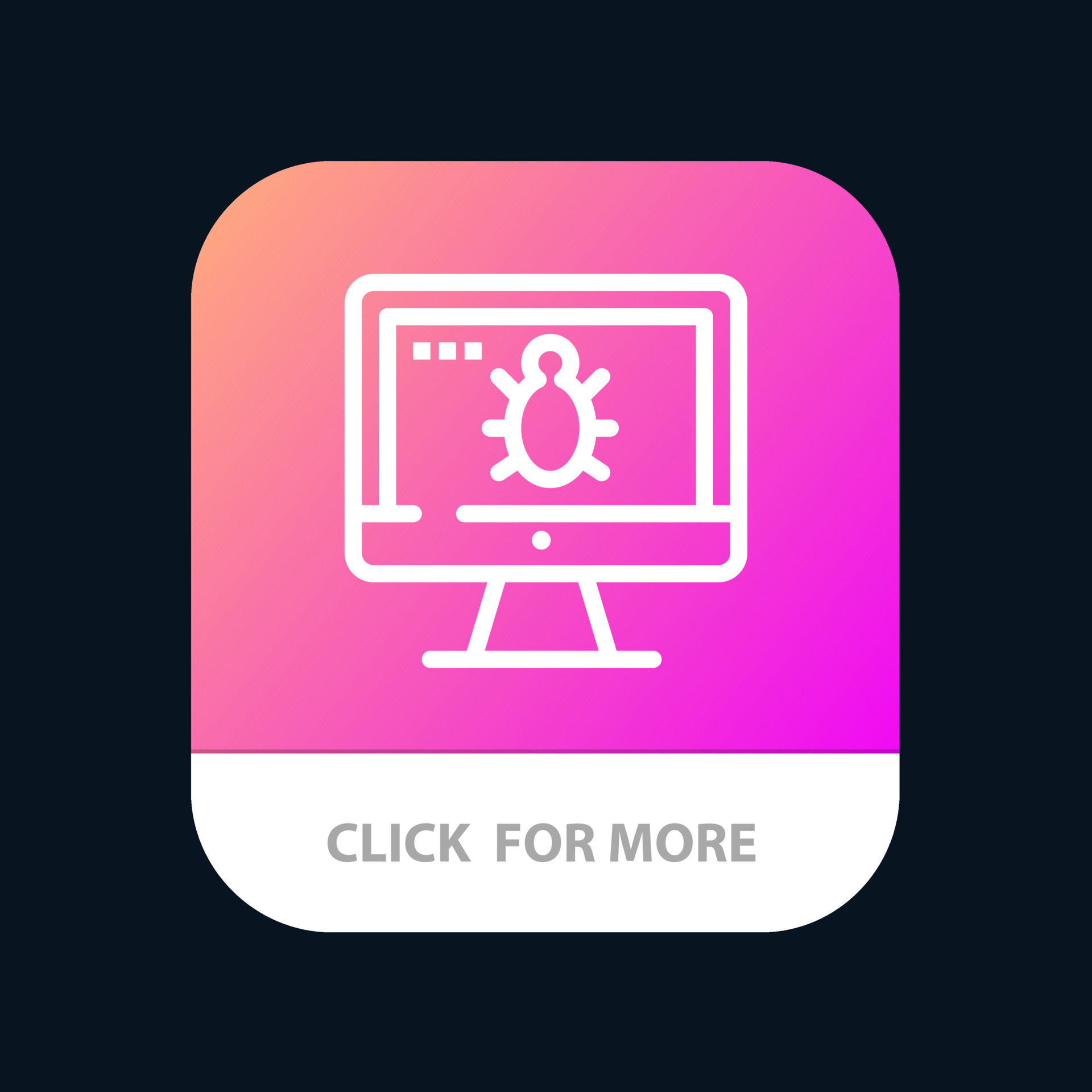 Monitor Bug Screen Security Mobile App Button Android And Ios Line Version 18016653 Vector Art