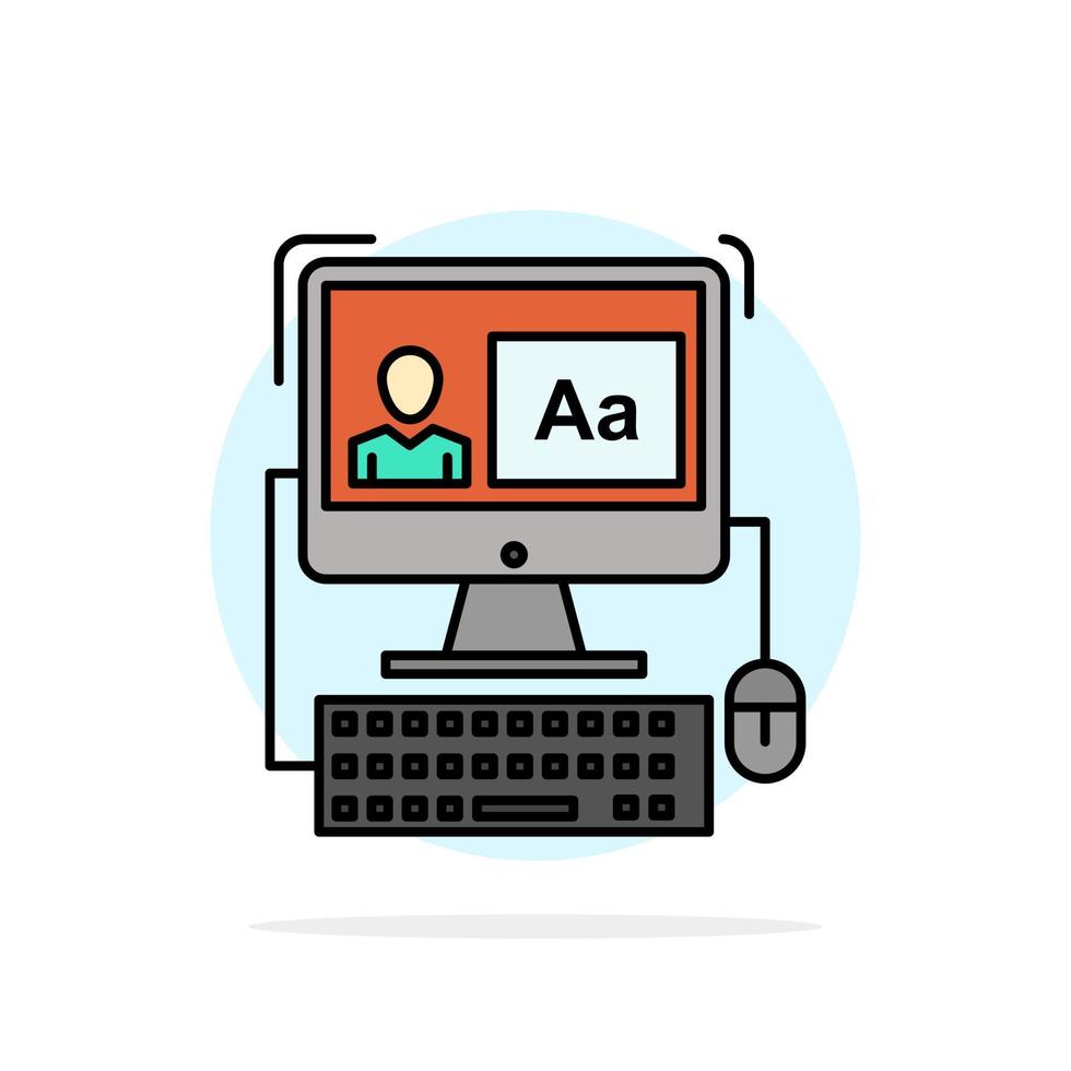 Computer Screen Software Editing Abstract Circle Background Flat color ...