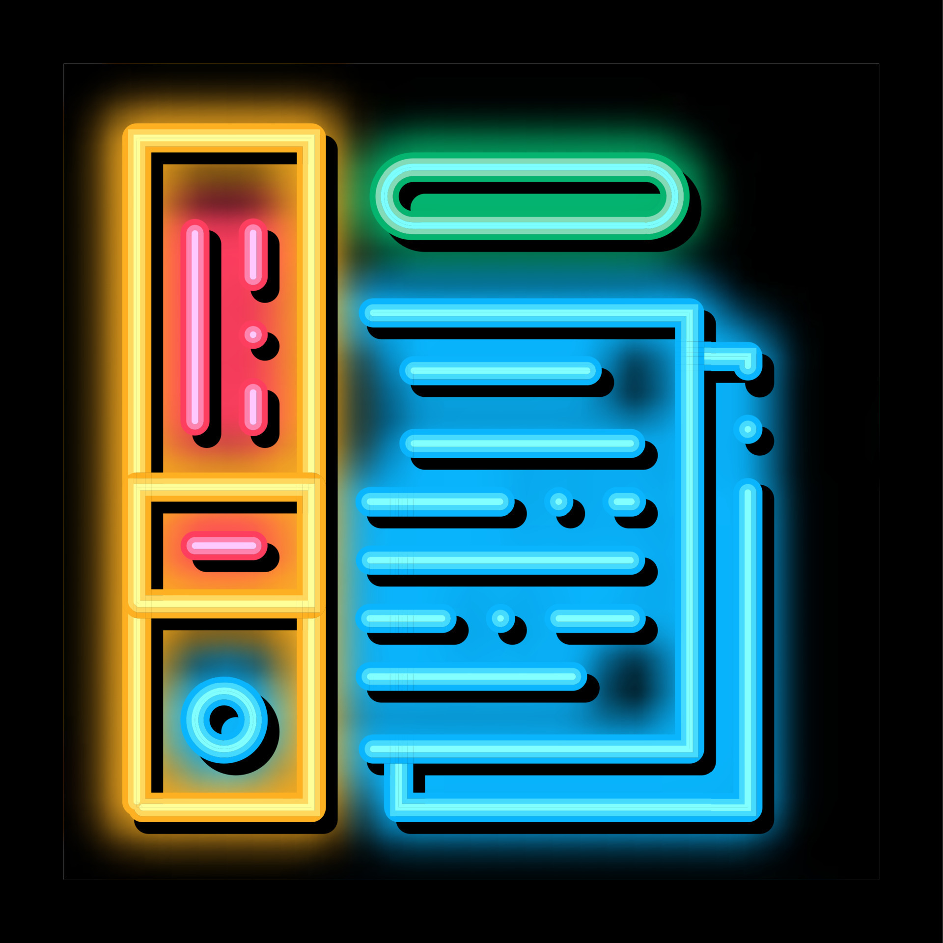 electronic documentation of audit neon glow icon illustration 18017309 Vector Art at Vecteezy