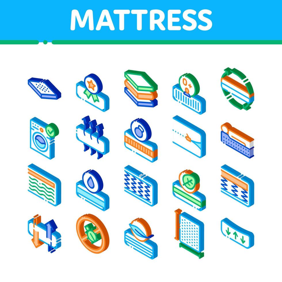 Mattress Orthopedic Isometric Icons Set Vector 18017860 Vector Art At