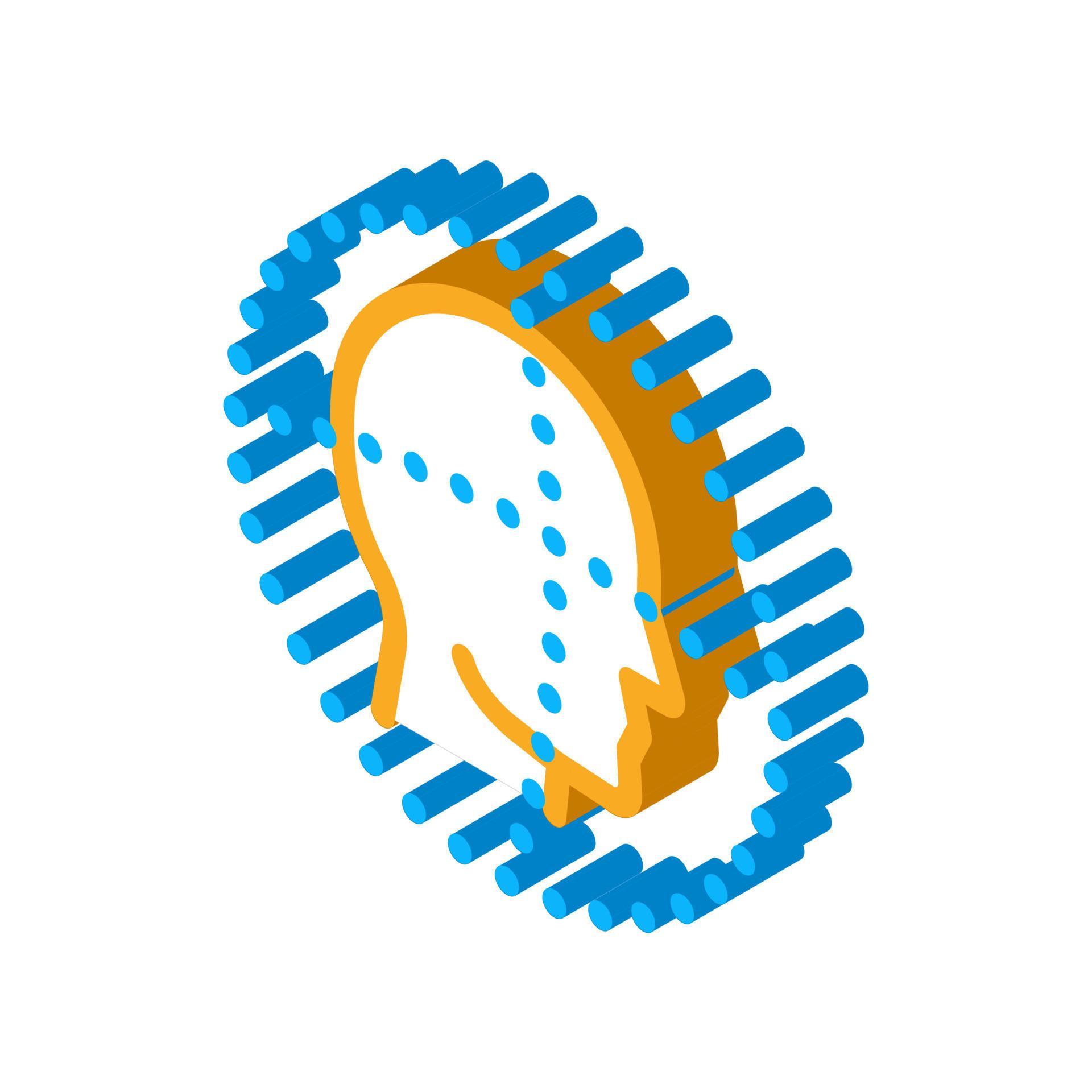 Scan Head Authentication Isometric Icon Vector Illustration 18018355