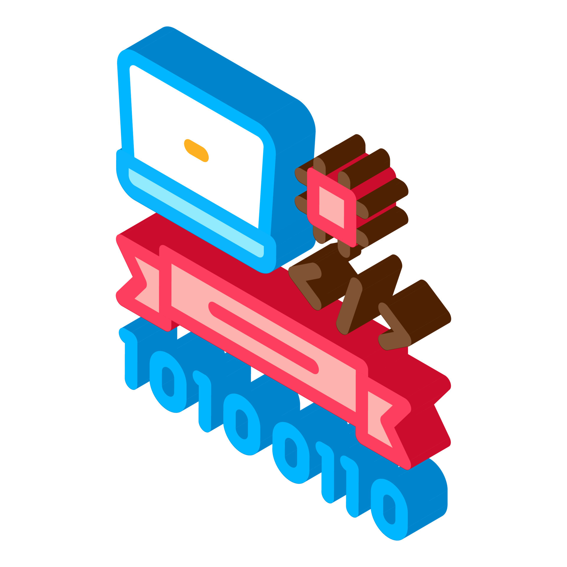 Computer Programming Graduation isometric icon vector illustration ...