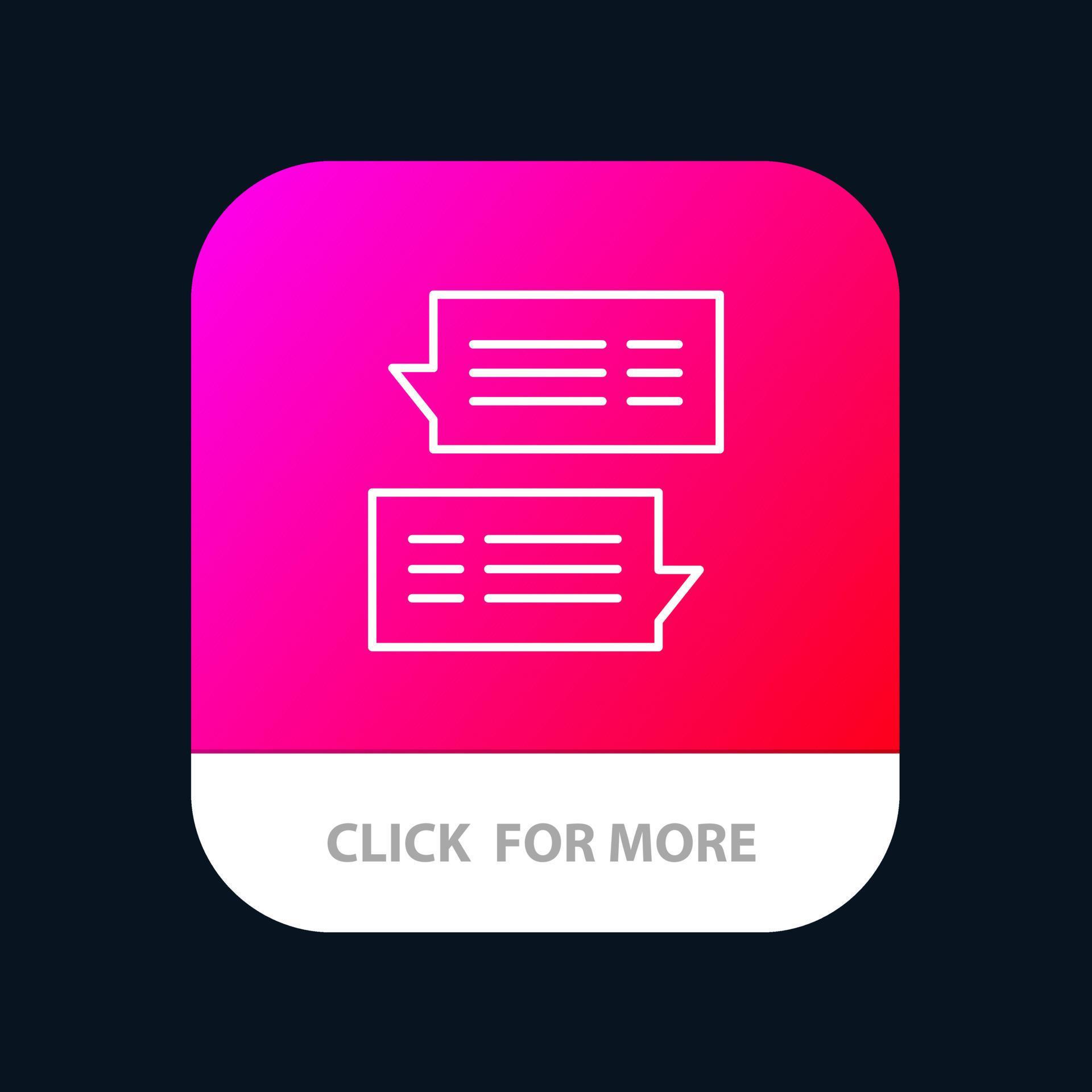 Chat Bubble Mail Message Conversations Mobile App Button Android and IOS Line Version 18021744 ...