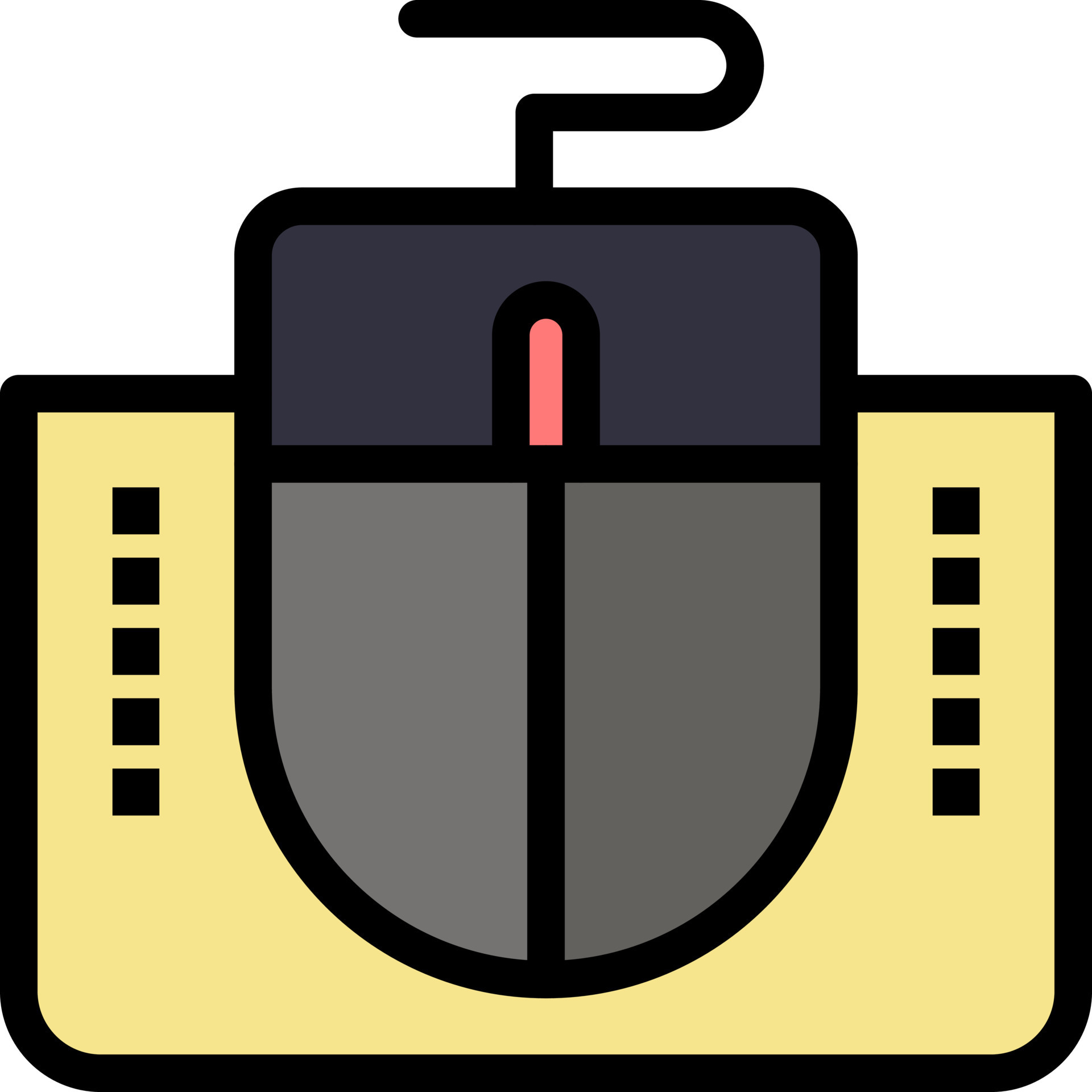 Mouse Interface Mouse Interface Computer Flat Color Icon Vector Icon