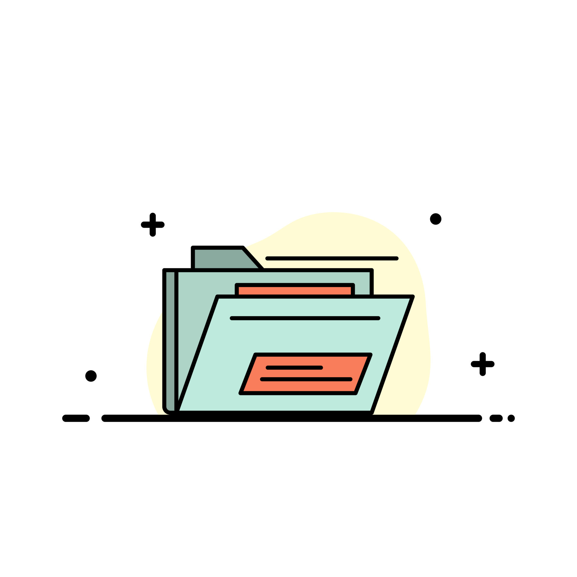 Folder File Zip Rar Business Flat Line Filled Icon Vector Banner Template 18022798 Vector Art At