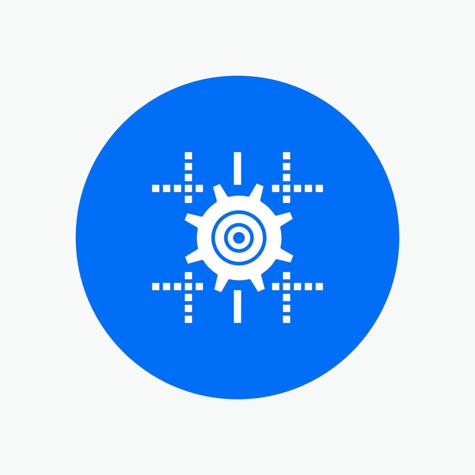 Setting Gear Computing Line White Glyph Icon 18023164 Vector Art At