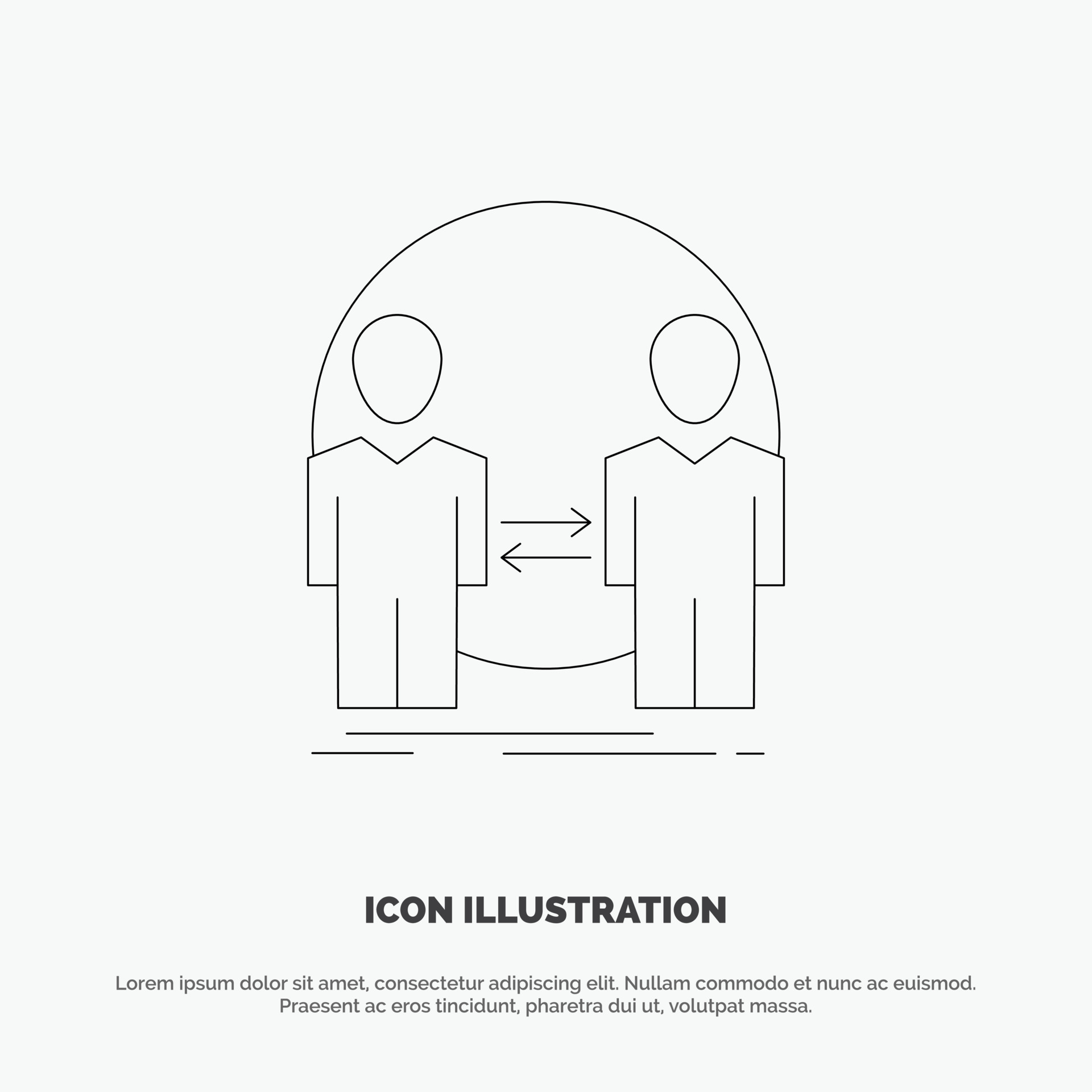 Man Clone User Identity Duplicate Line Icon Vector 18024222 Vector Art