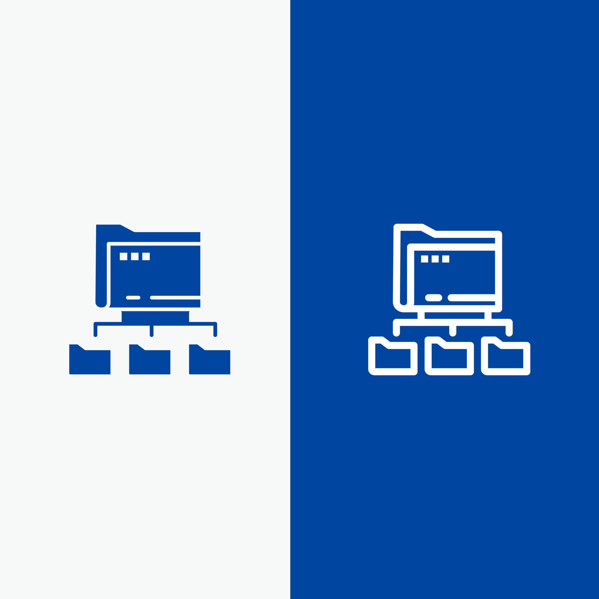 Folder Folders Network Computing Line and Glyph Solid icon Blue banner 18024751 Vector Art at ...