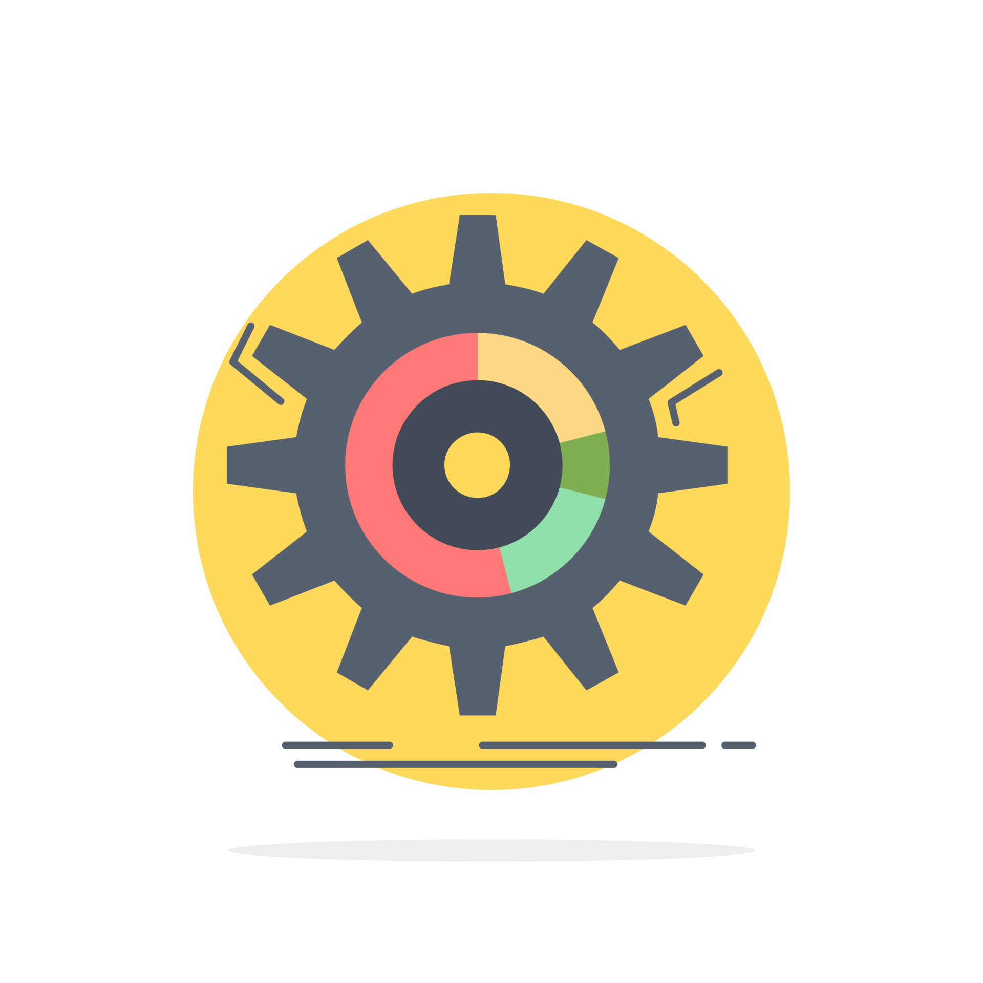 Setting Data Management Process Progress Flat Color Icon Vector 18024791 Vector Art At Vecteezy