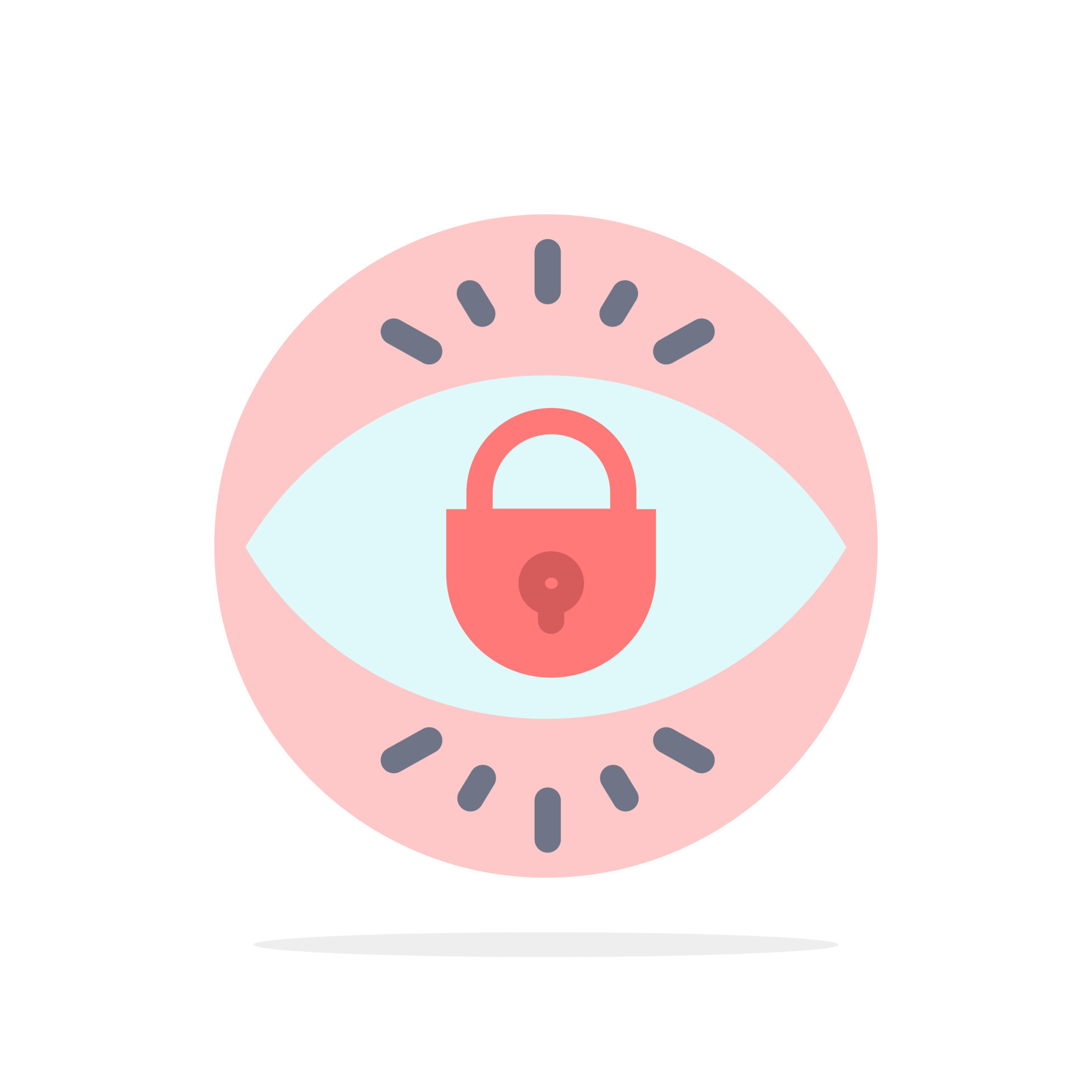 Eye Internet Security Lock Abstract Circle Background Flat Color Icon 18025030 Vector Art At