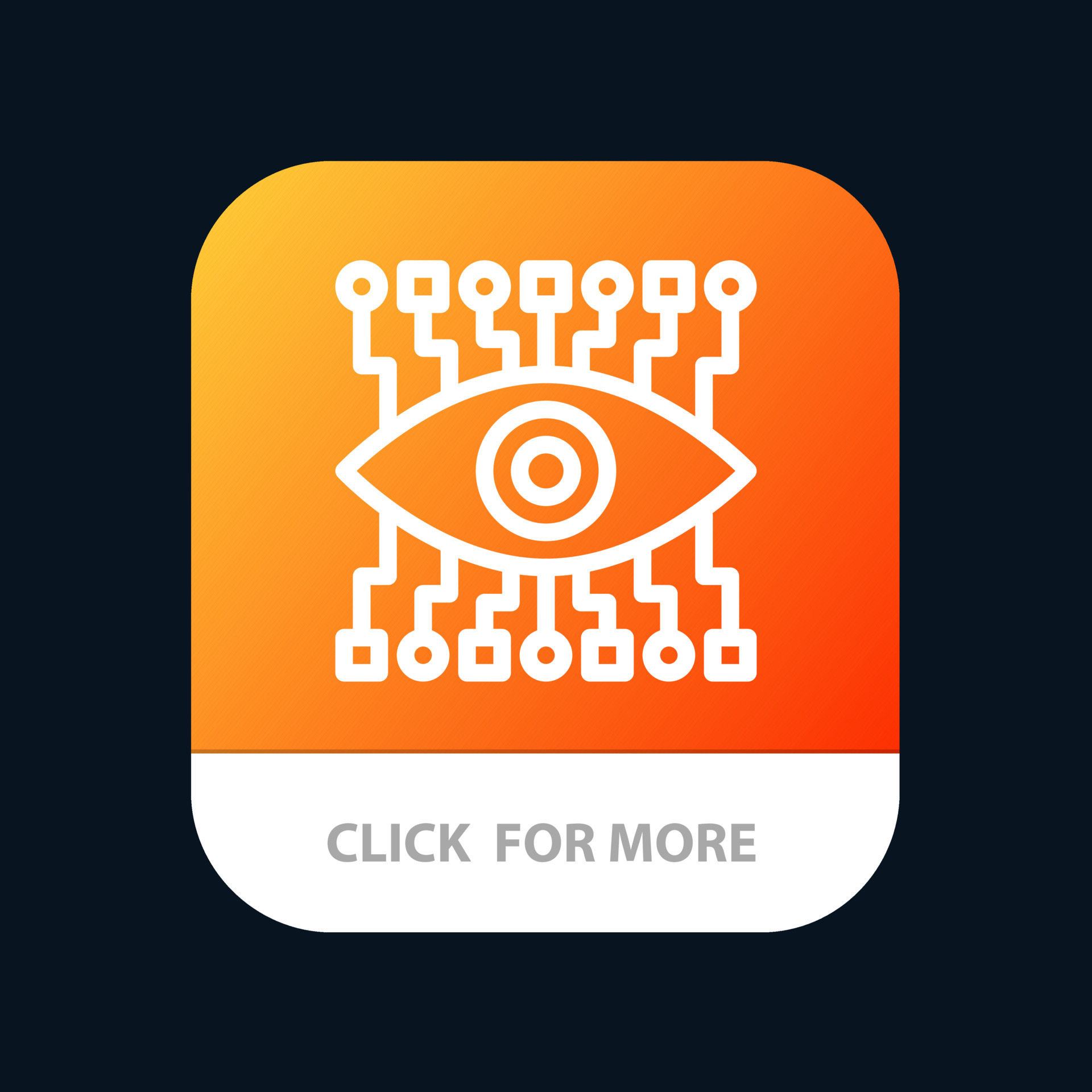 Eye Watch Construction Mobile App Button Android and IOS Line Version 18025104 Vector Art at ...