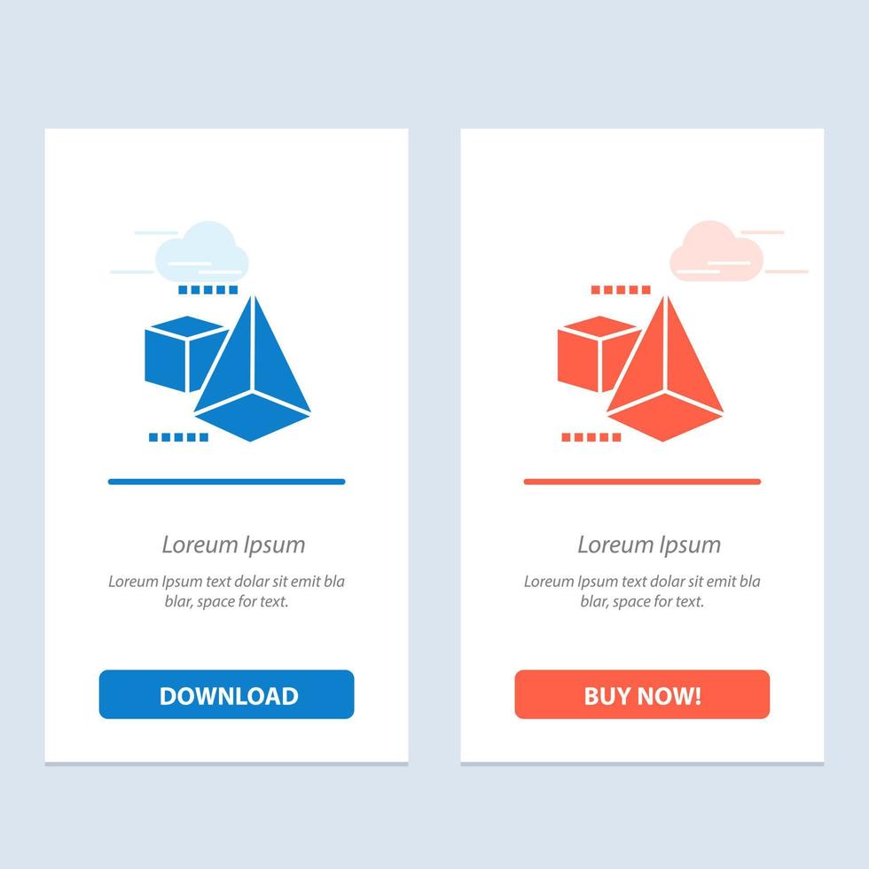 3dModel 3d Box Triangle Blue and Red Download and Buy Now web Widget Card Template 18026257 ...