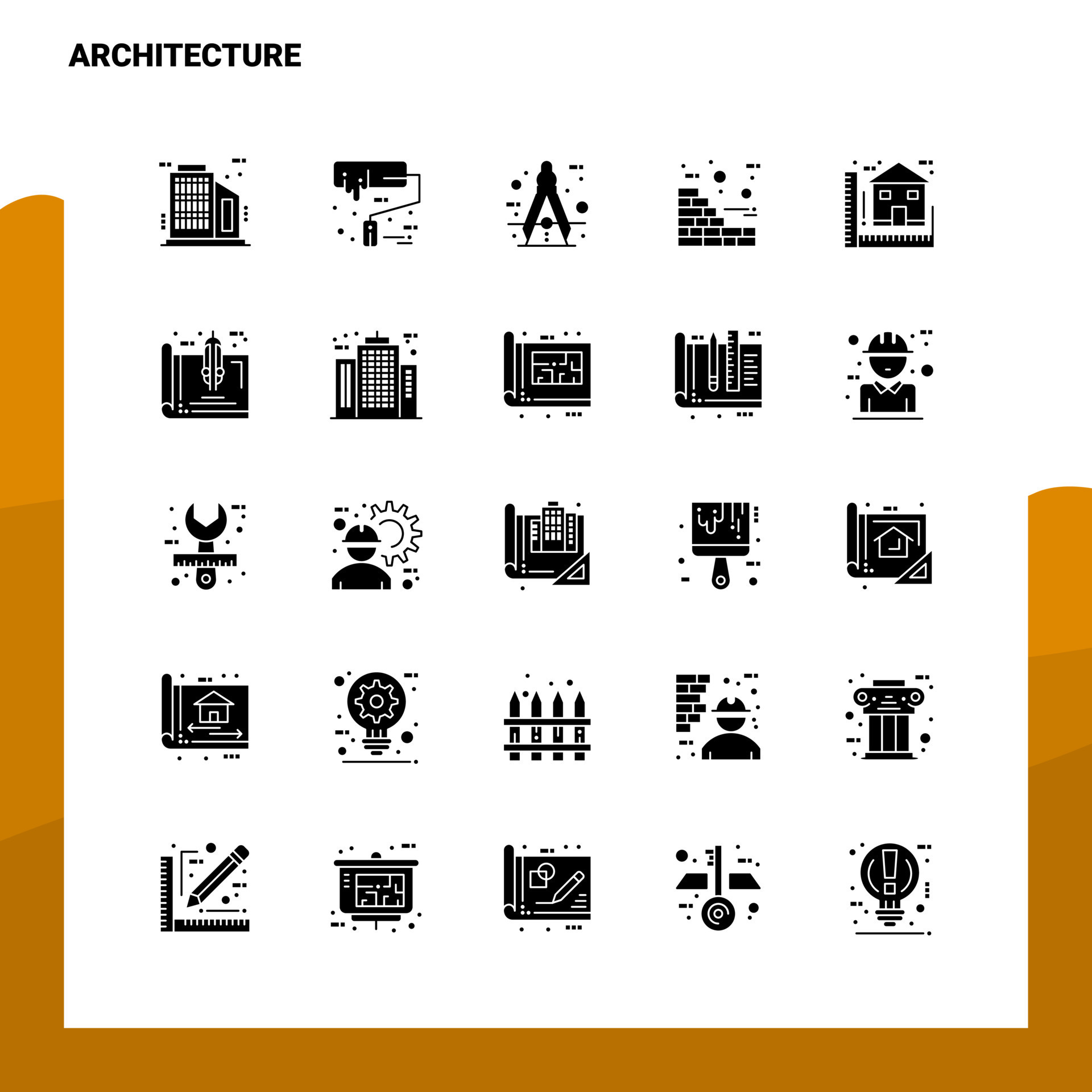 25 conjunto de iconos de arquitectura plantilla de ilustración de ...