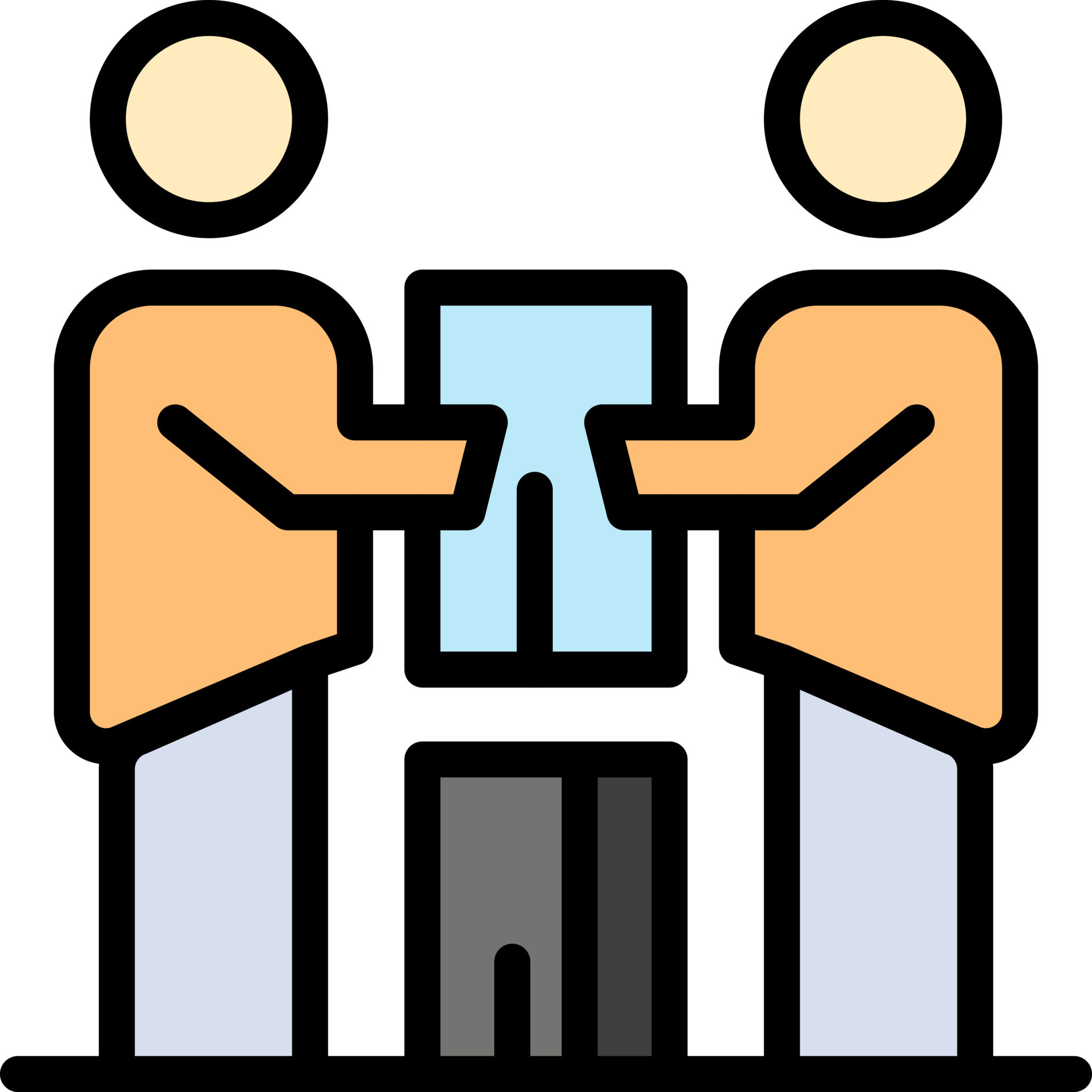 Business Cooperation Partners Partnership Team Flat Color Icon Vector business-cooperation-partners-partnership-team-flat-color-icon-vector