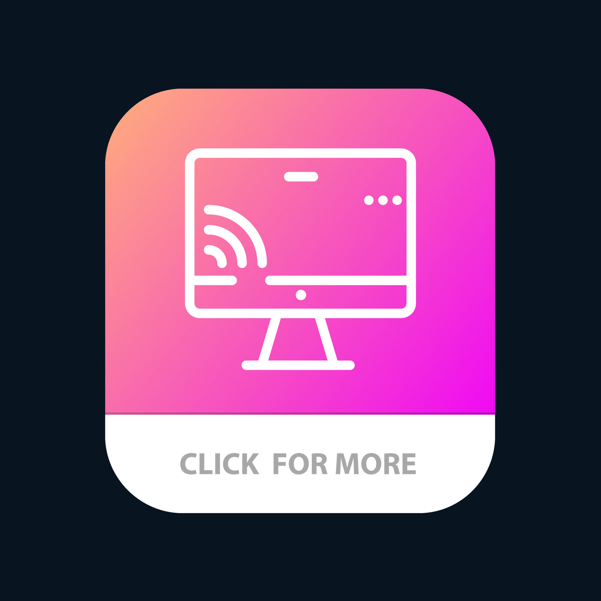 Screen Monitor Screen Wifi Mobile App Button Android and IOS Line Version 18028355 Vector Art at ...