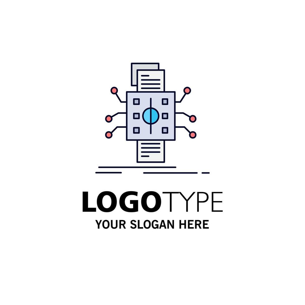 Analysis Data Datum Processing Reporting Flat Color Icon Vector