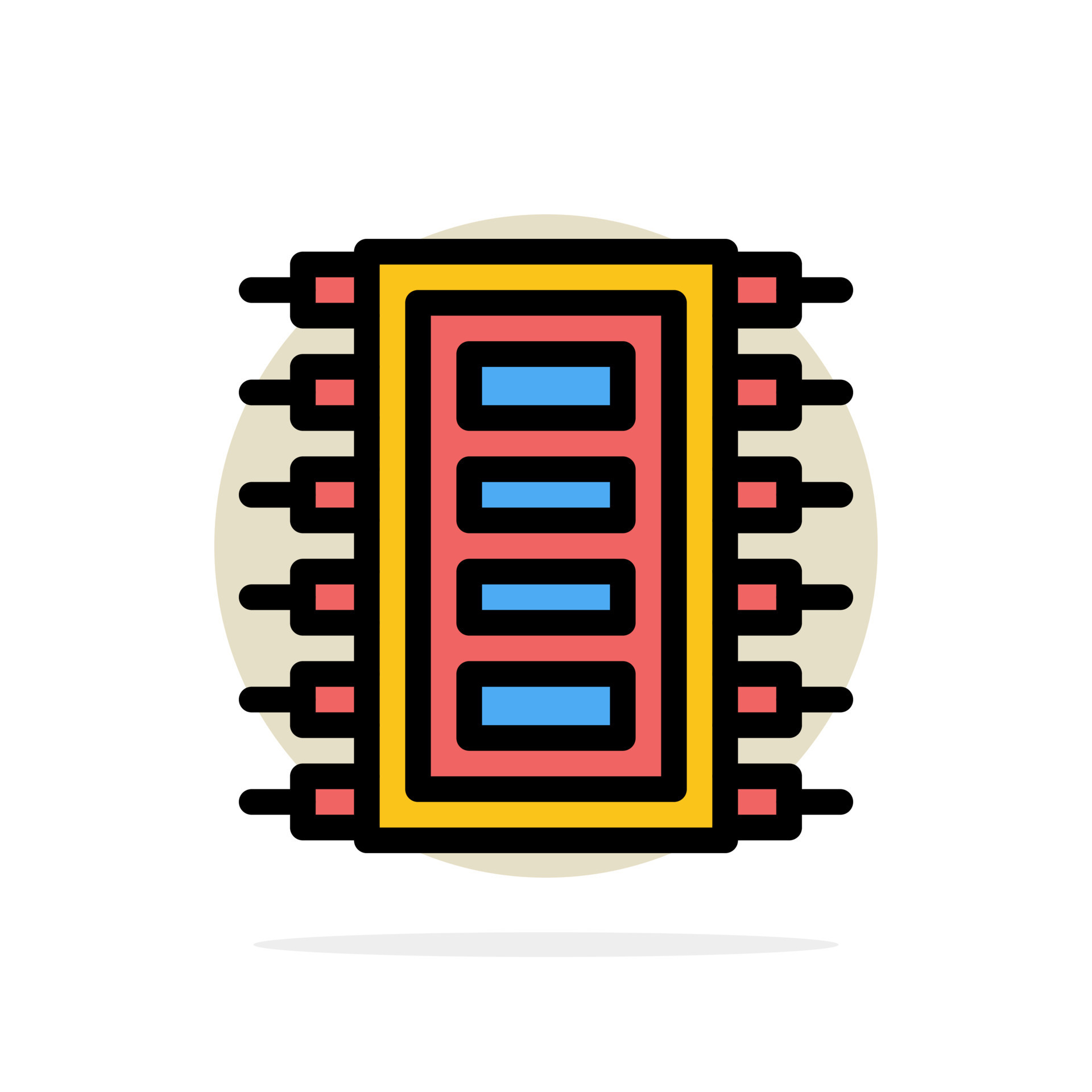 Tech Hardware Chip Computer Connect Abstract Circle Background Flat Color Icon 18028618 Vector