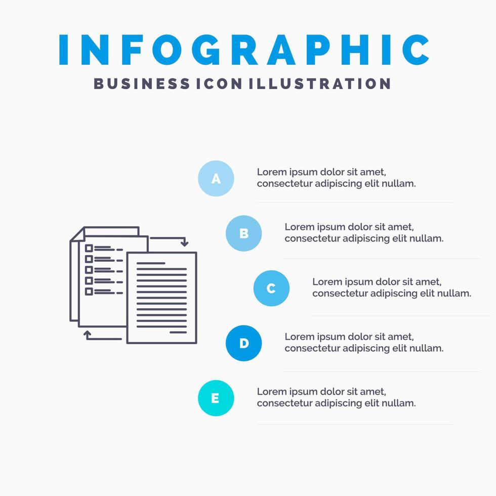 File Share Transfer Wlan Share It Line Icon With 5 Steps Presentation Infographics Background