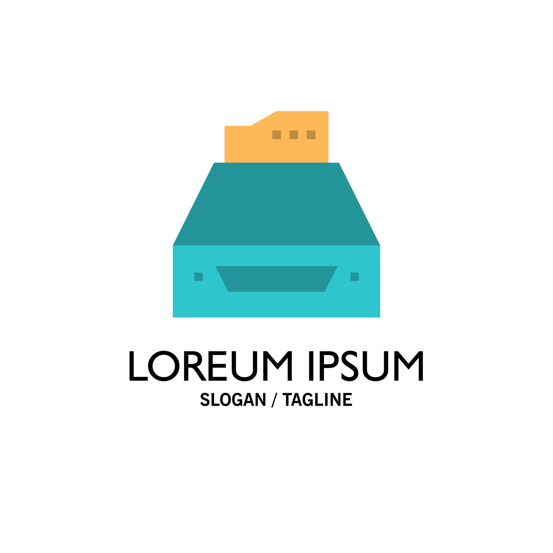 Files Accounting Accounts Data Database Inbox Storage Business Logo Template Flat Color 18030297
