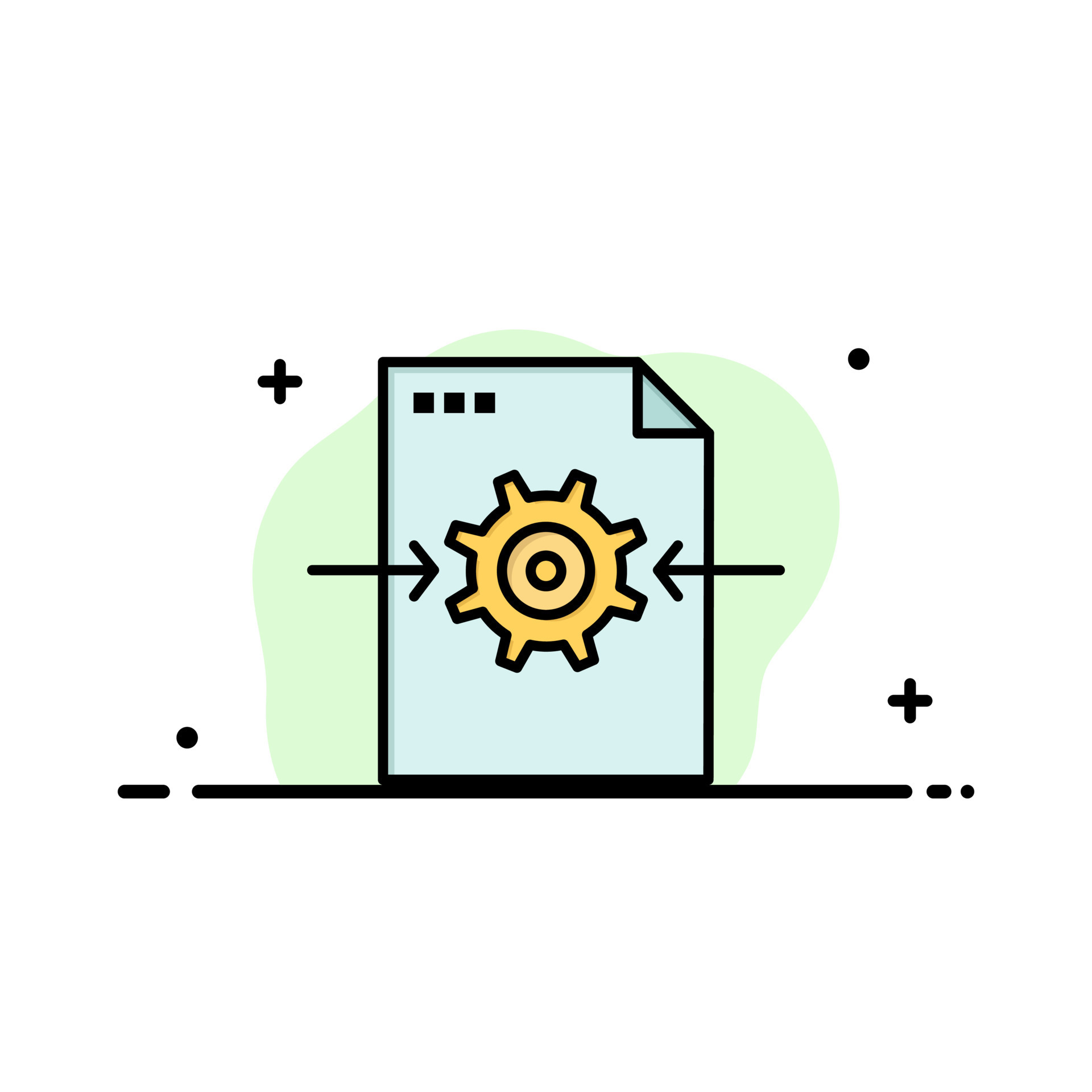 File Gear Setting Arrow Business Flat Line Filled Icon Vector Banner