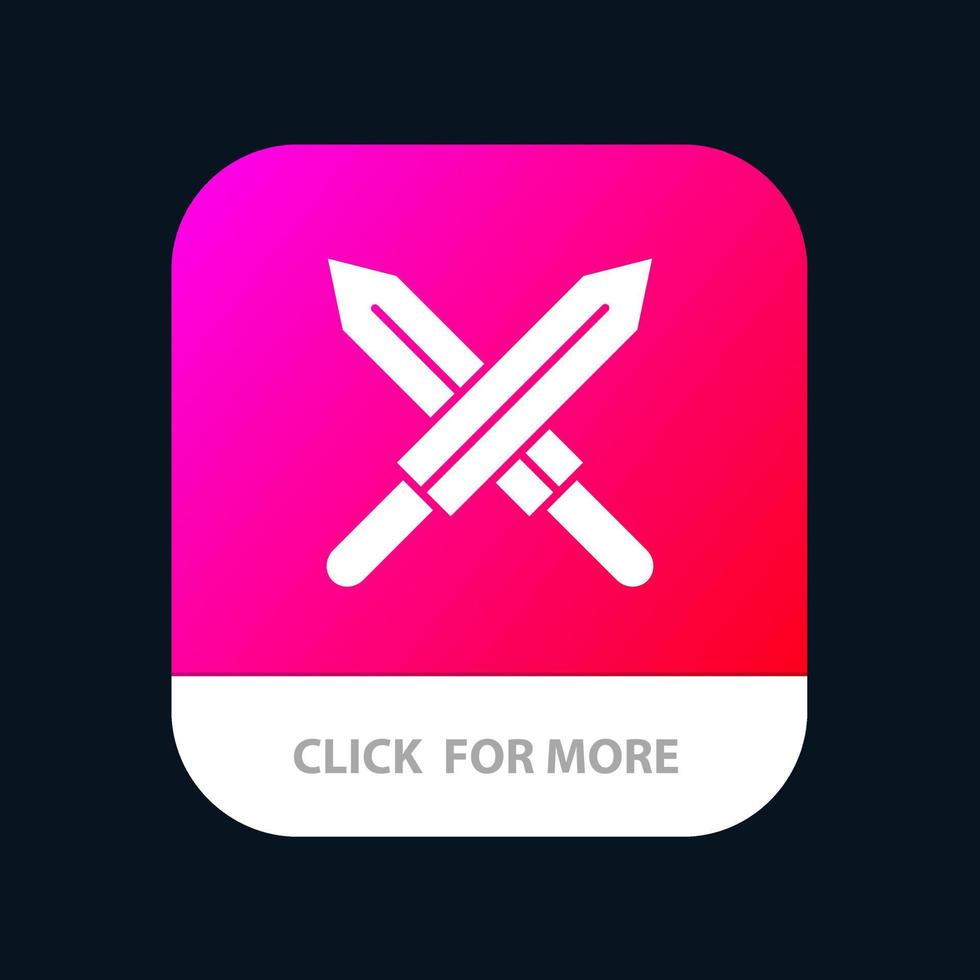 Sword Ireland Swords Mobile App Button Android and IOS Glyph Version 18030729 Vector Art at Vecteezy
