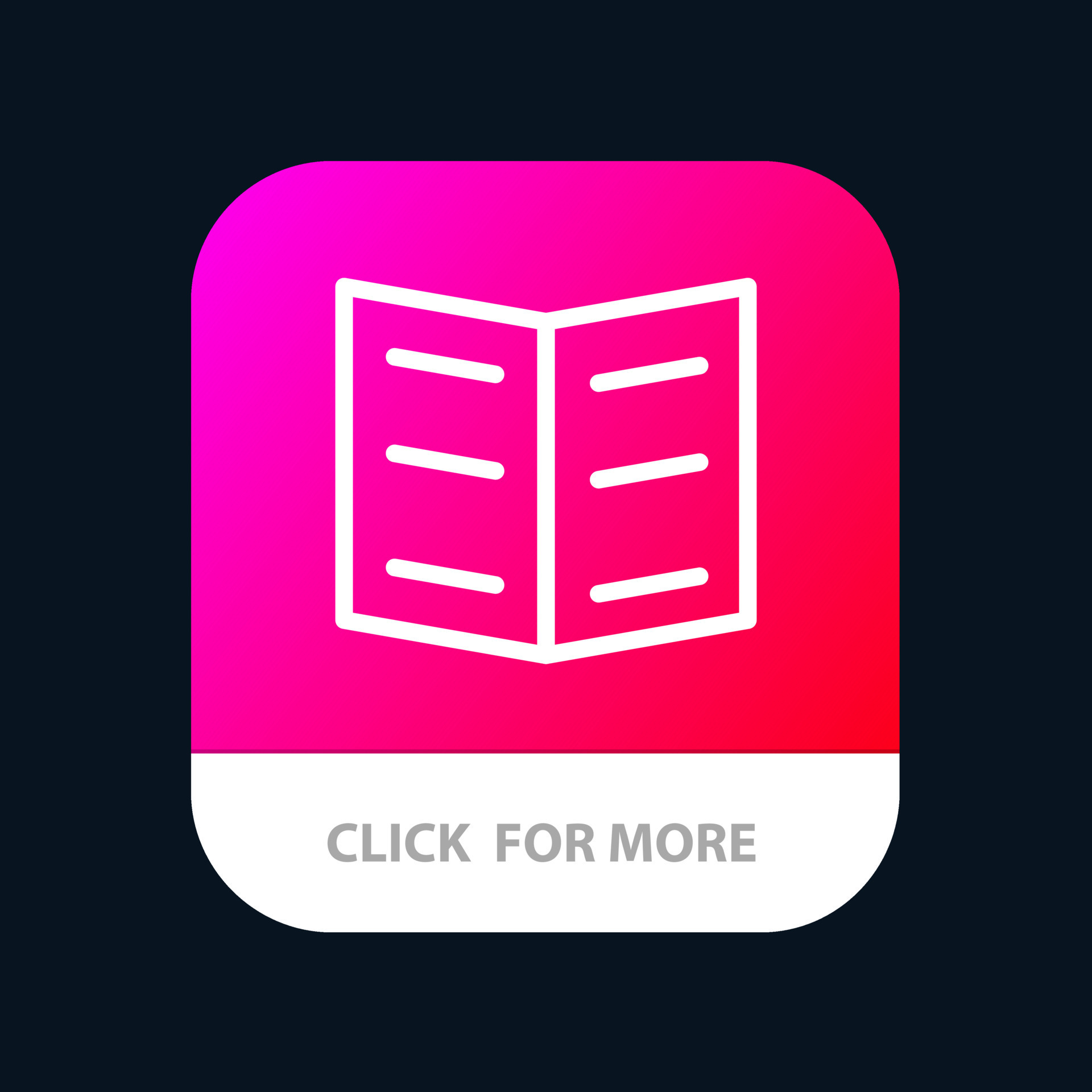 Book Bookmark Education Mobile App Button Android and IOS Line Version 18032252 Vector Art at ...