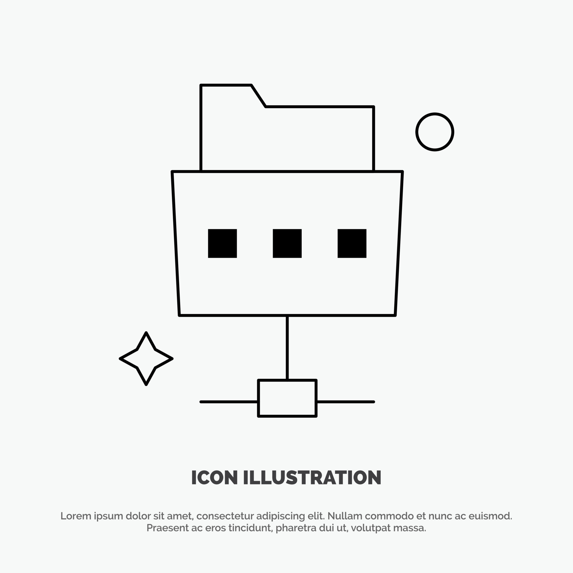 Network File Folder Line Icon Vector 18032456 Vector Art at Vecteezy