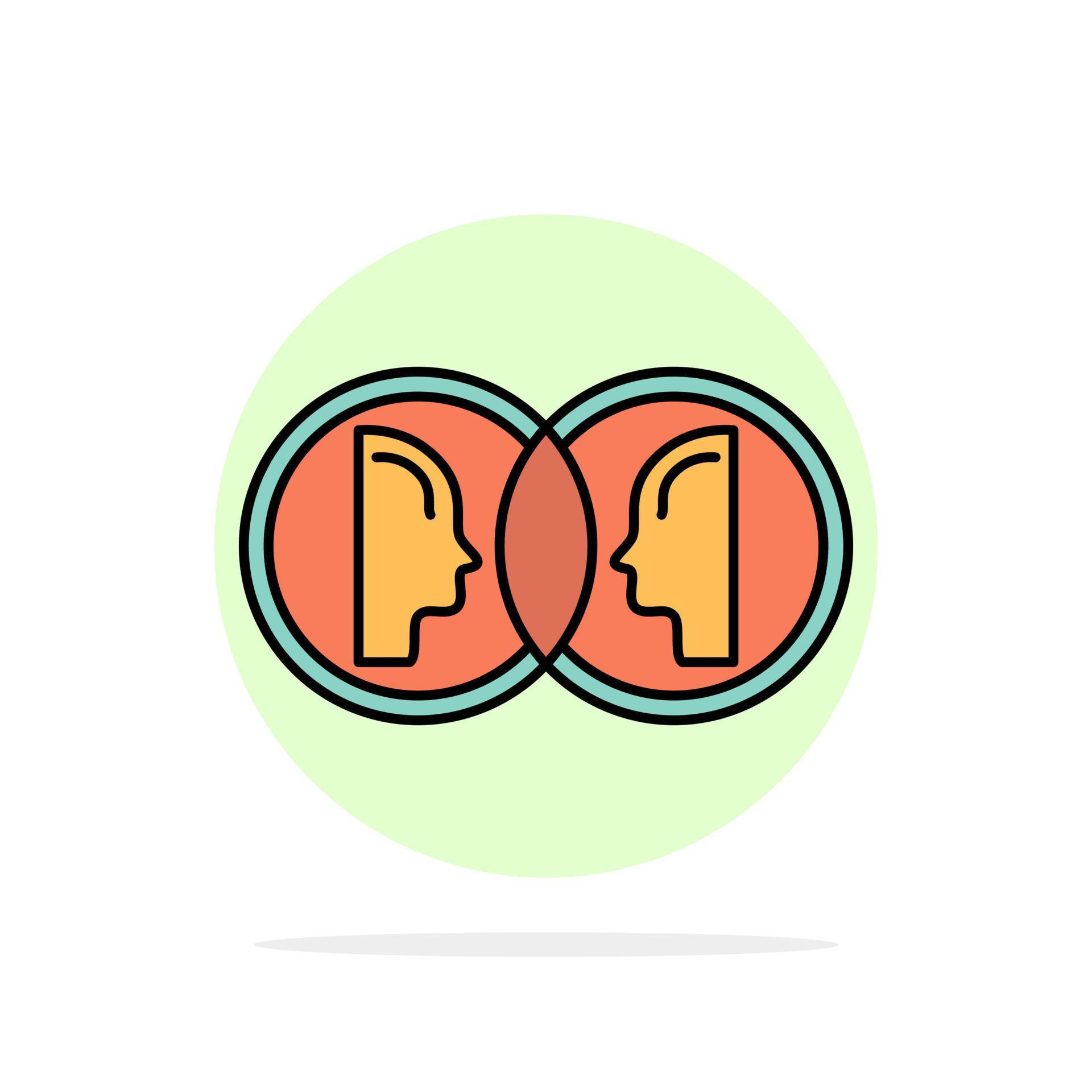 Coin Face Dual Duplicate Man Abstract Circle Background Flat Color Icon 18032483 Vector Art At