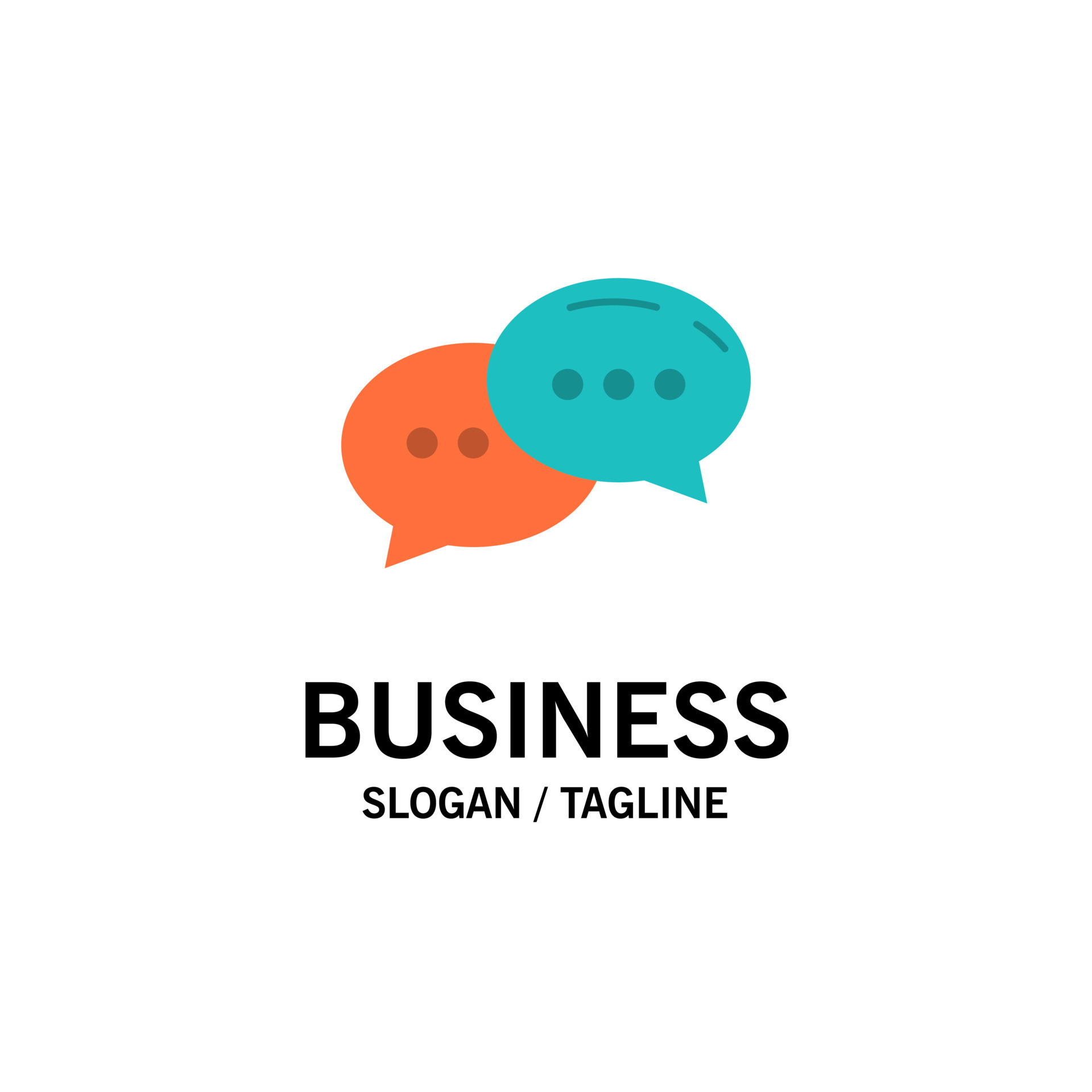 Chat Chatting Conversation Dialogue Business Logo Template Flat Color