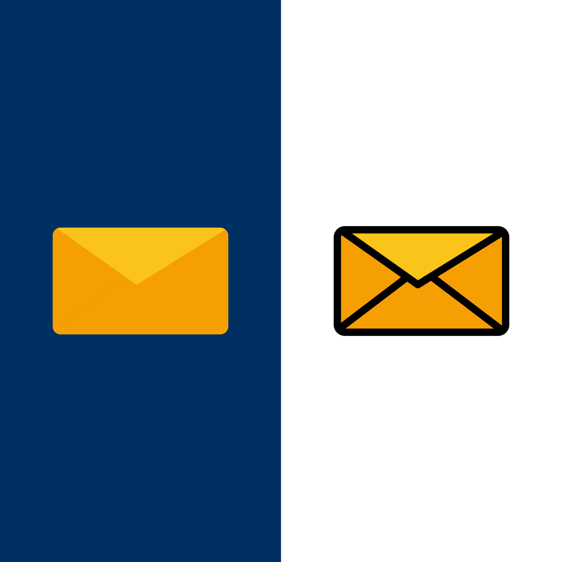 Mail Email User Interface Icons Flat And Line Filled Icon Set Vector Blue Background 18033861