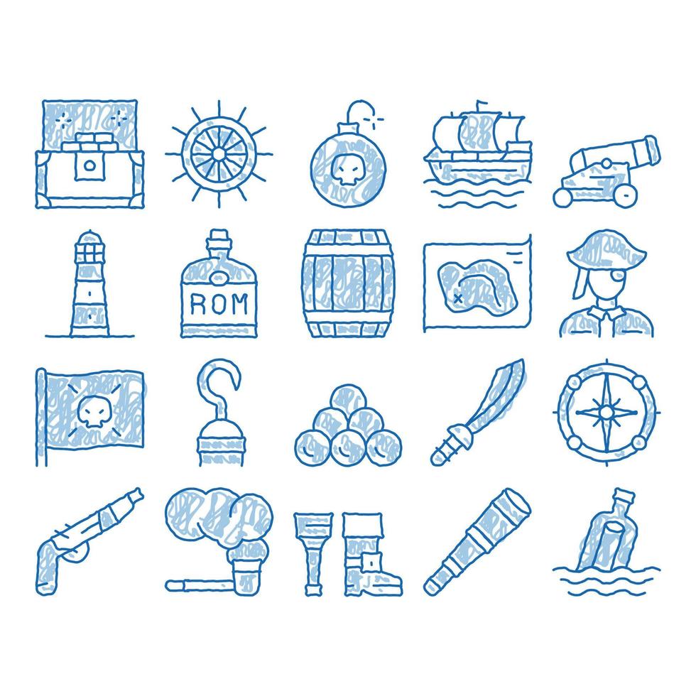 Pirate Sea Bandit Tool Icon Hand Drawn Illustration 18034766 Vector Art At Vecteezy