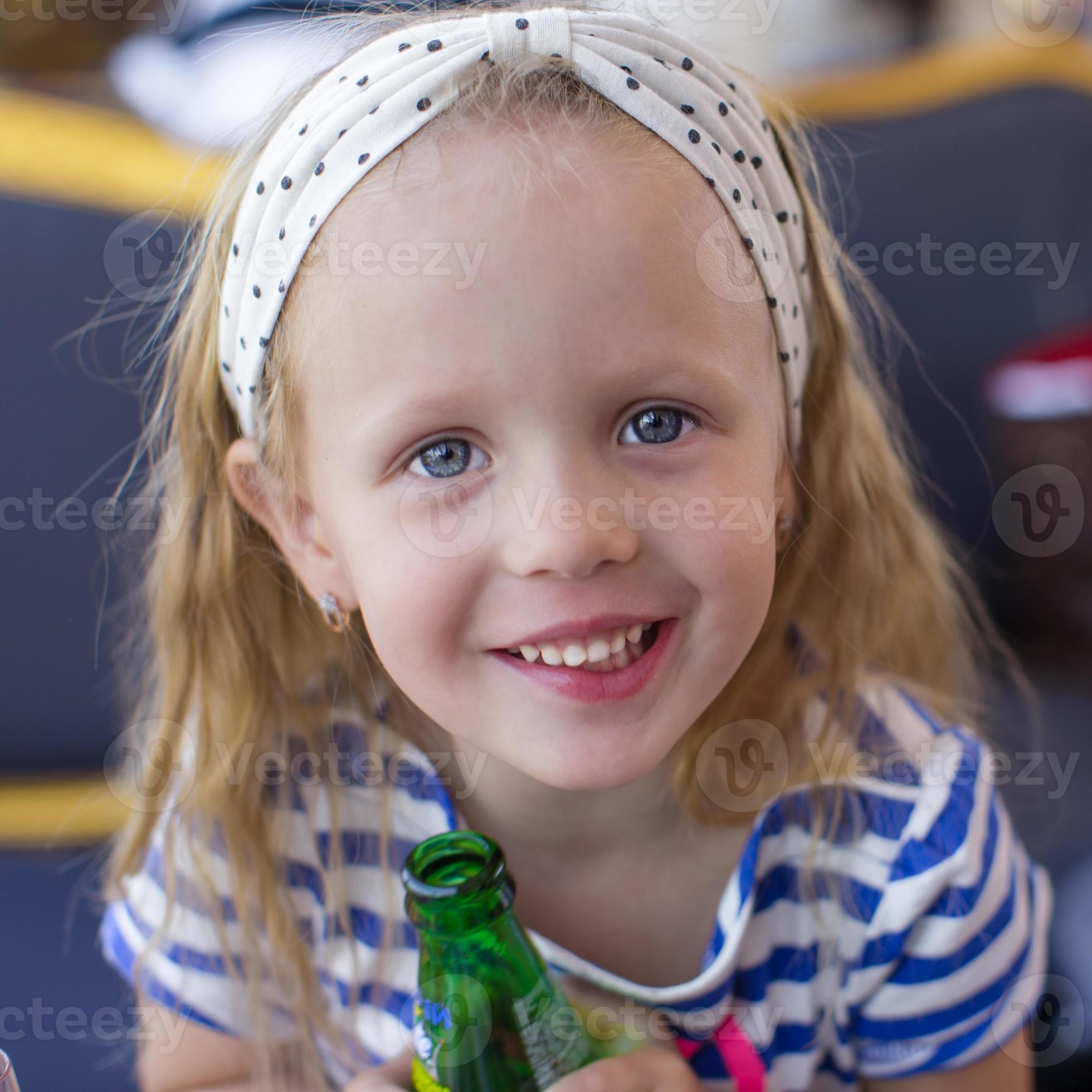 Portrait of little adorable charming girl with bottle water 18046593 ... Portrait of little adorable charming girl with bottle water 18046593 ...