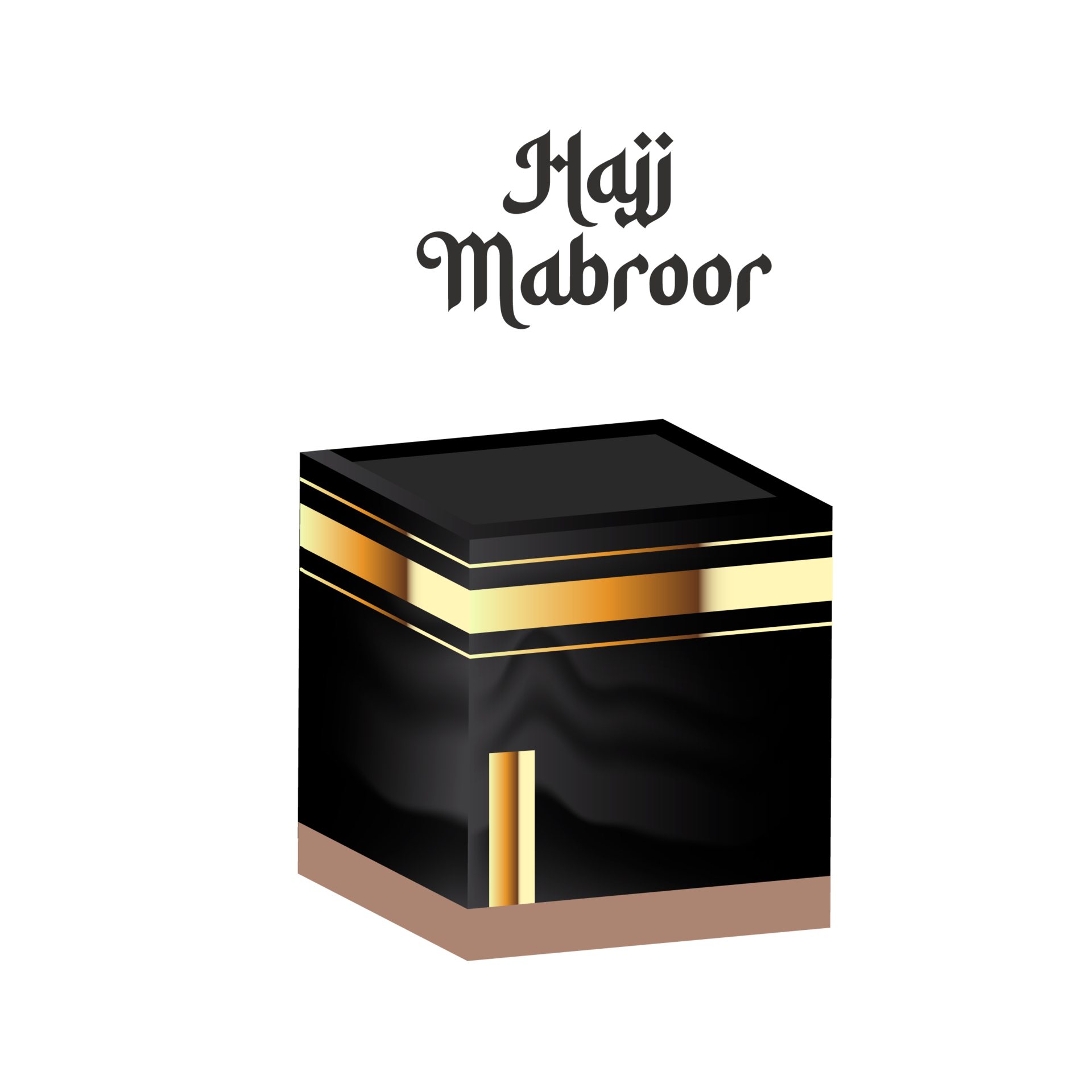 Islamic Hajj Mabroor Design Simple Style With Kaaba 18106691 Png