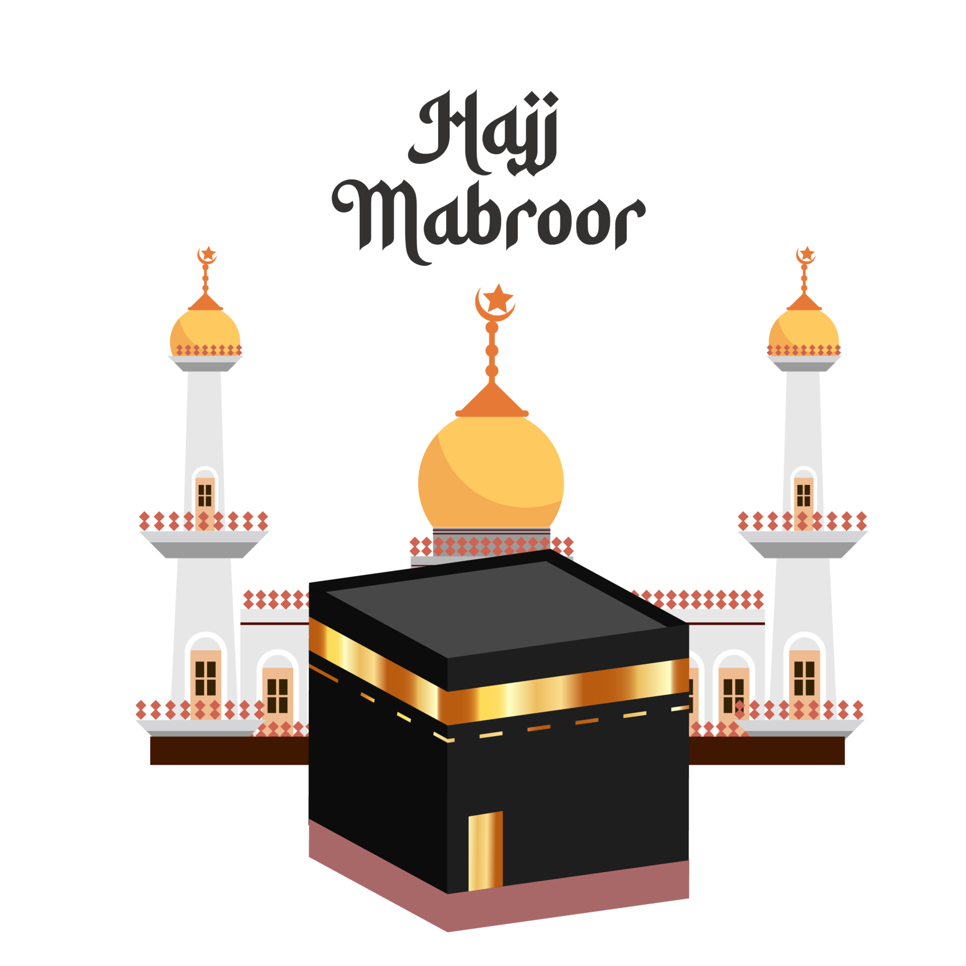 Islamic Hajj Mabroor Design Simple Style With Kaaba 18106788 Png