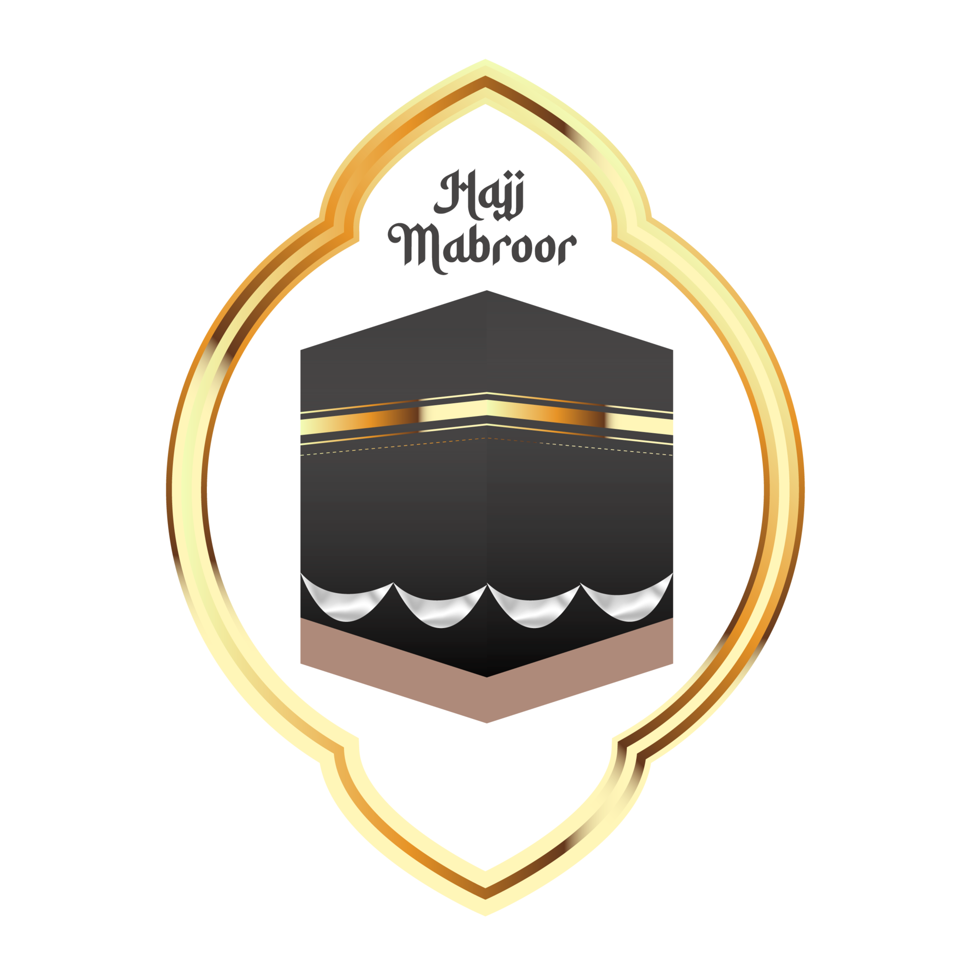 Islamic Hajj Mabroor Design Simple Style With Kaaba 18106933 Png