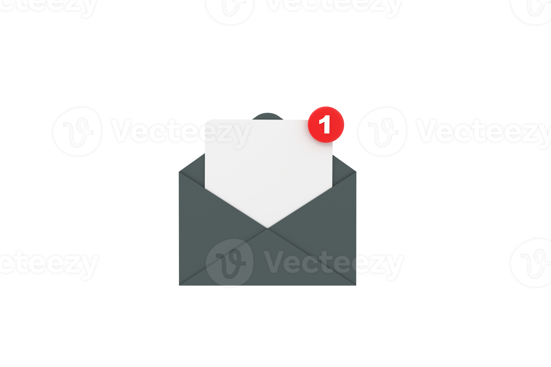 3d. Mail notification one new email message in the inbox concept ...