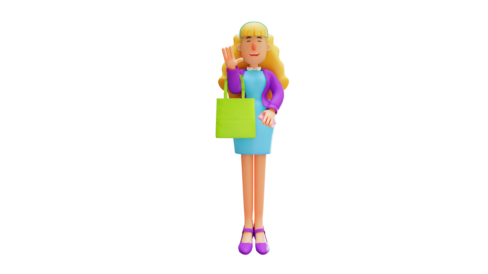 3D illustration. Cute Woman 3D Cartoon Character. Beautiful woman ... 3D illustration. Cute Woman 3D Cartoon Character. Beautiful woman ...